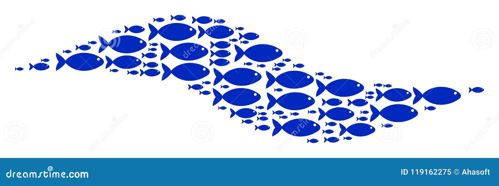 Wave Shape Composition of Fish Icons Stock Vector - Illustration of ...