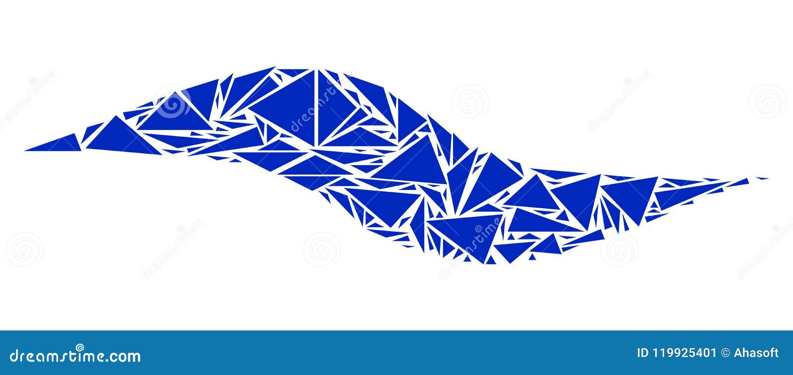 Wave Shape Collage of Triangles Stock Vector - Illustration of abstract ...