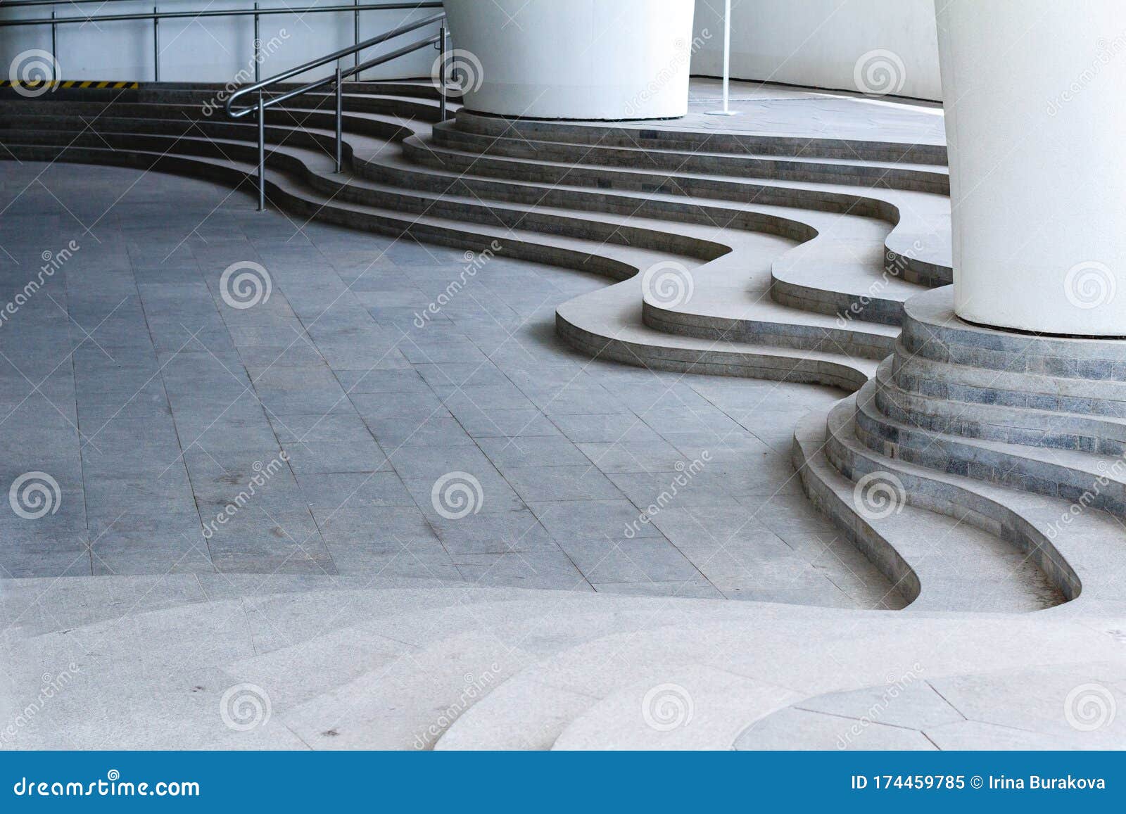 Wave shaped stairs stock image. Image of floor, entrance - 174459785