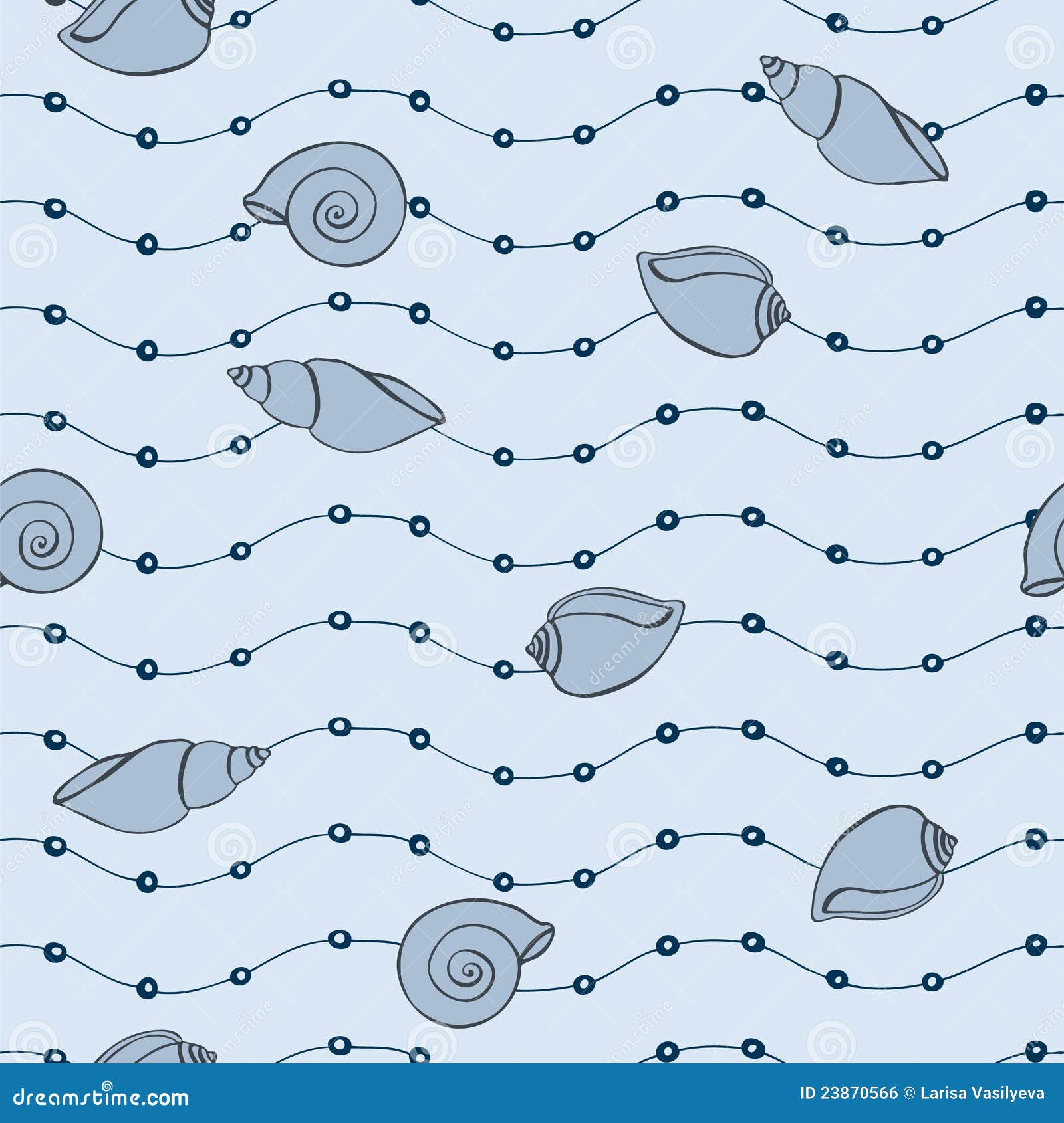 Wave and shell stock vector. Illustration of river, ornament - 23870566