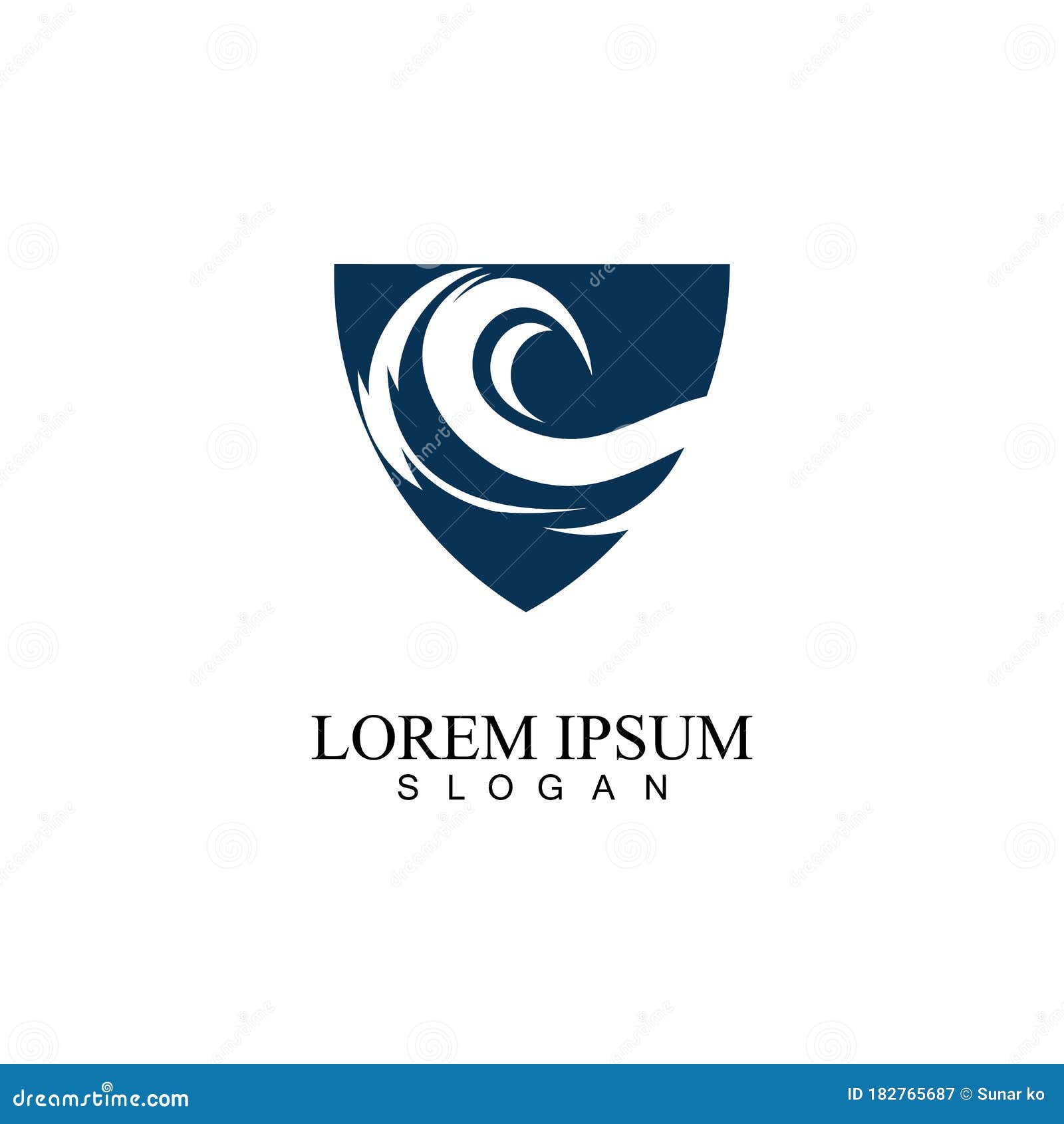 Wave Shield Logo Icon Design Stock Vector - Illustration of style ...