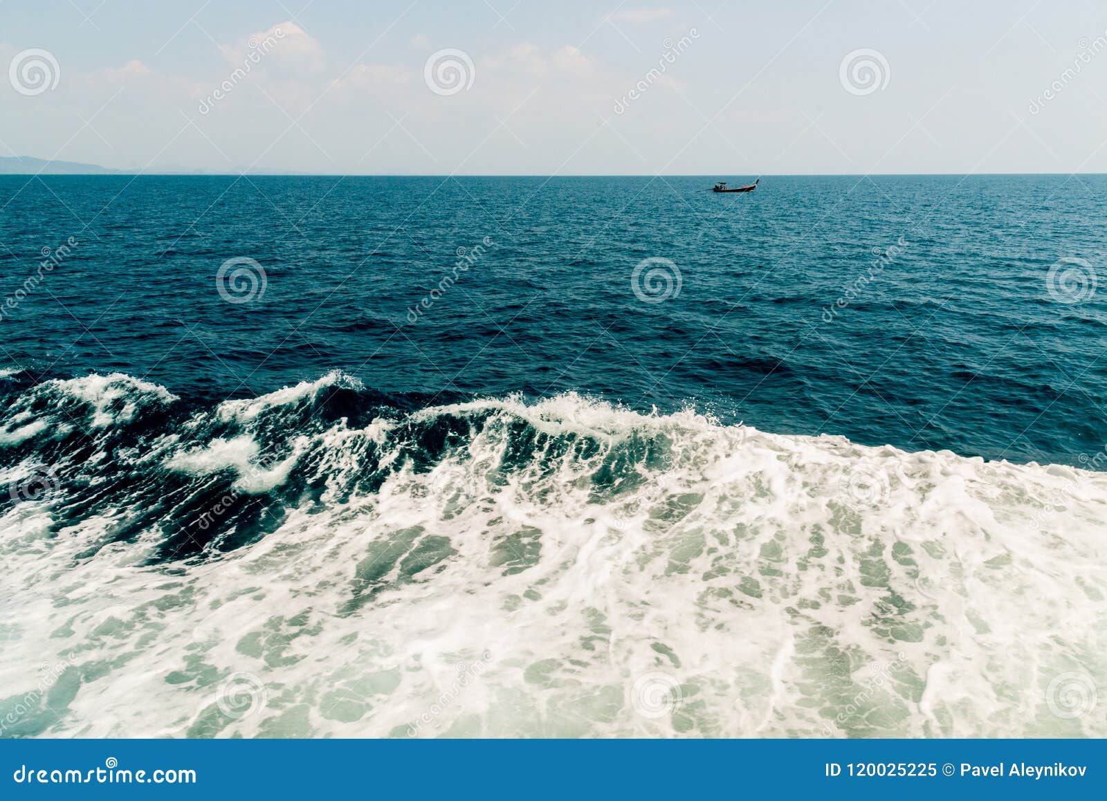 Wave of Ship on Water Surface in the Sea Stock Image - Image of plant ...