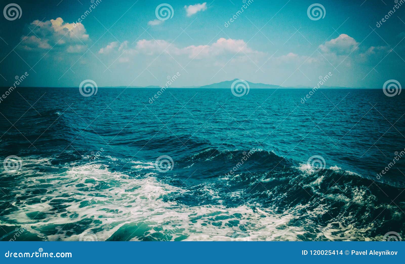 Wave of Ship on Water Surface in the Sea Stock Photo - Image of blue ...