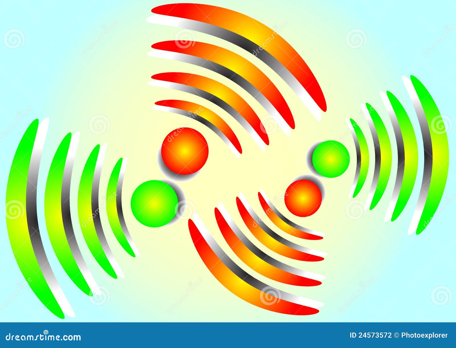 Wave Signals. Blue Graphic Symbols Of Wave Concentric Circular Radio ...