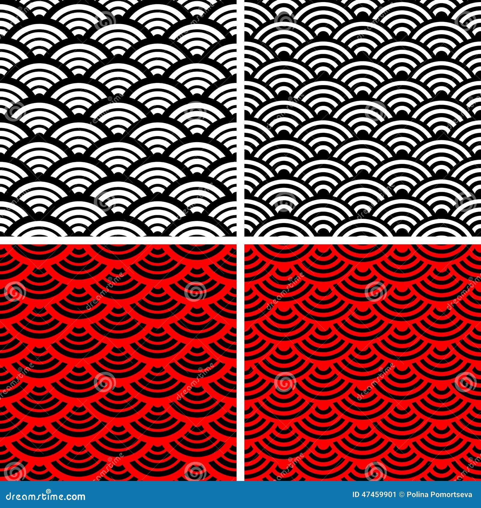 Wave Simple Seamless Patterns. Stock Vector - Illustration of colors ...