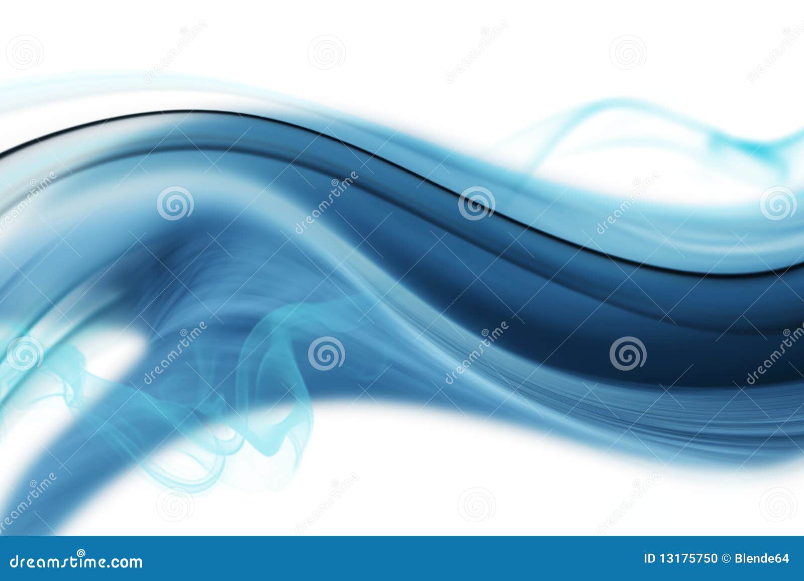 Wave and Smoke Background Blue Stock Illustration - Illustration of ...
