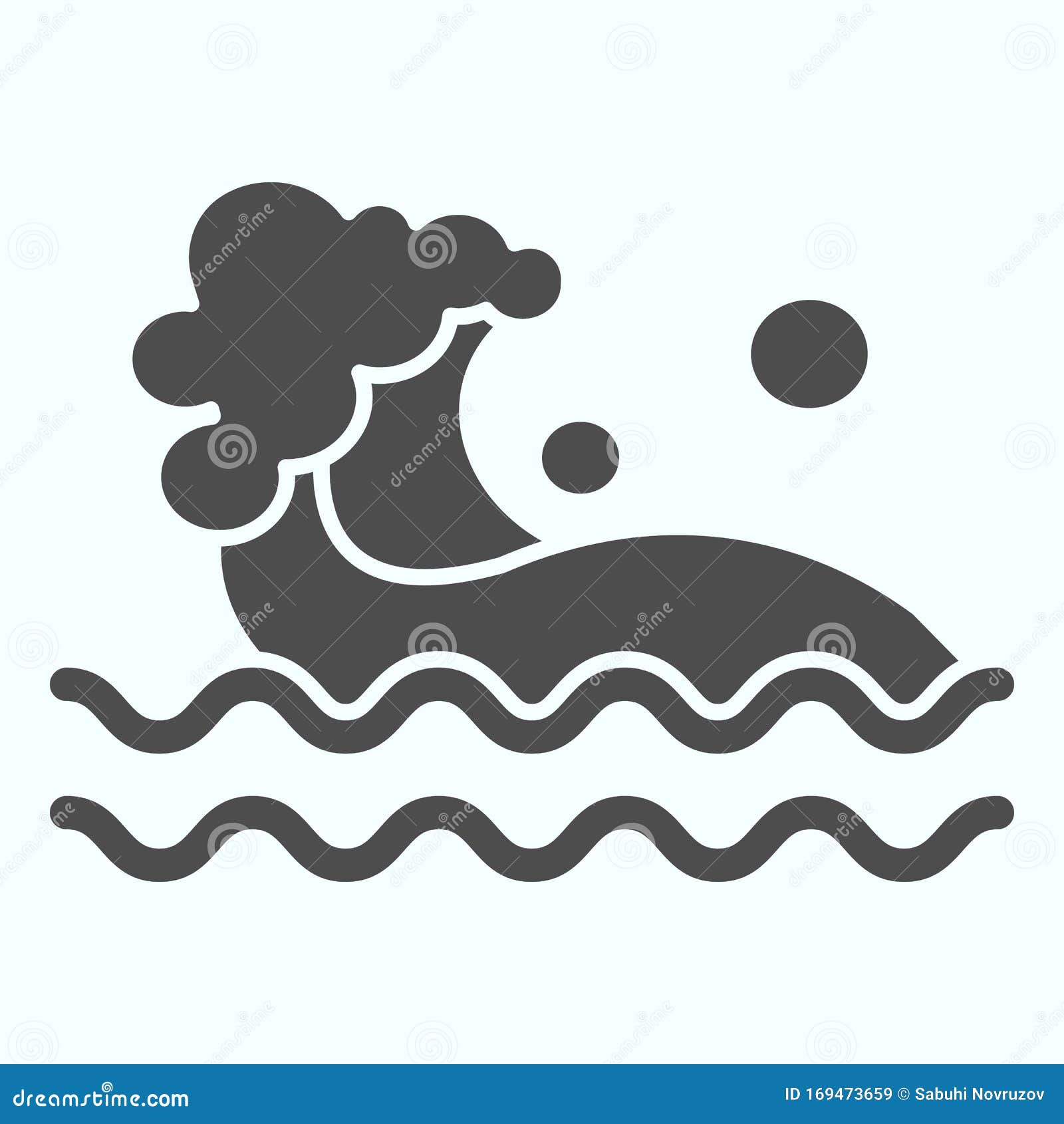 Wave Solid Icon. Water Waves Splash Illustration Isolated on White ...