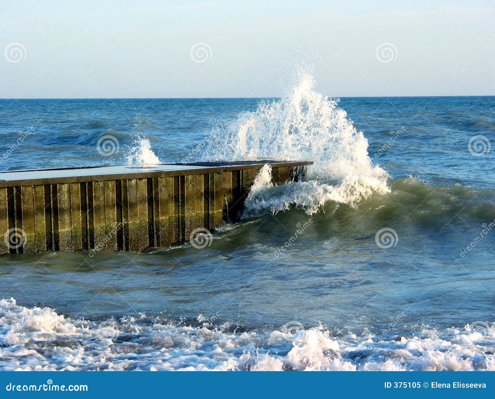 Wave splash at the pier stock image. Image of weather, outdoors - 375105