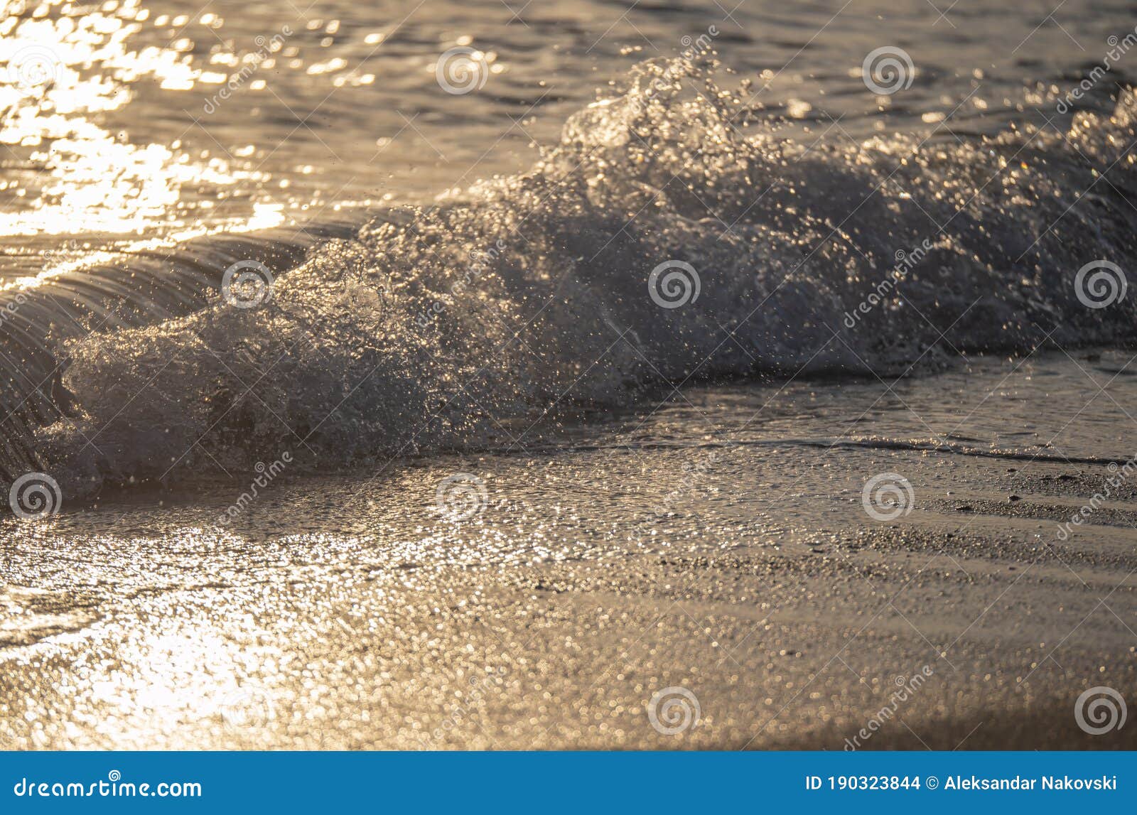 Wave Splash Sea Beach Close Up Sunrise Stock Photo - Image of shore ...