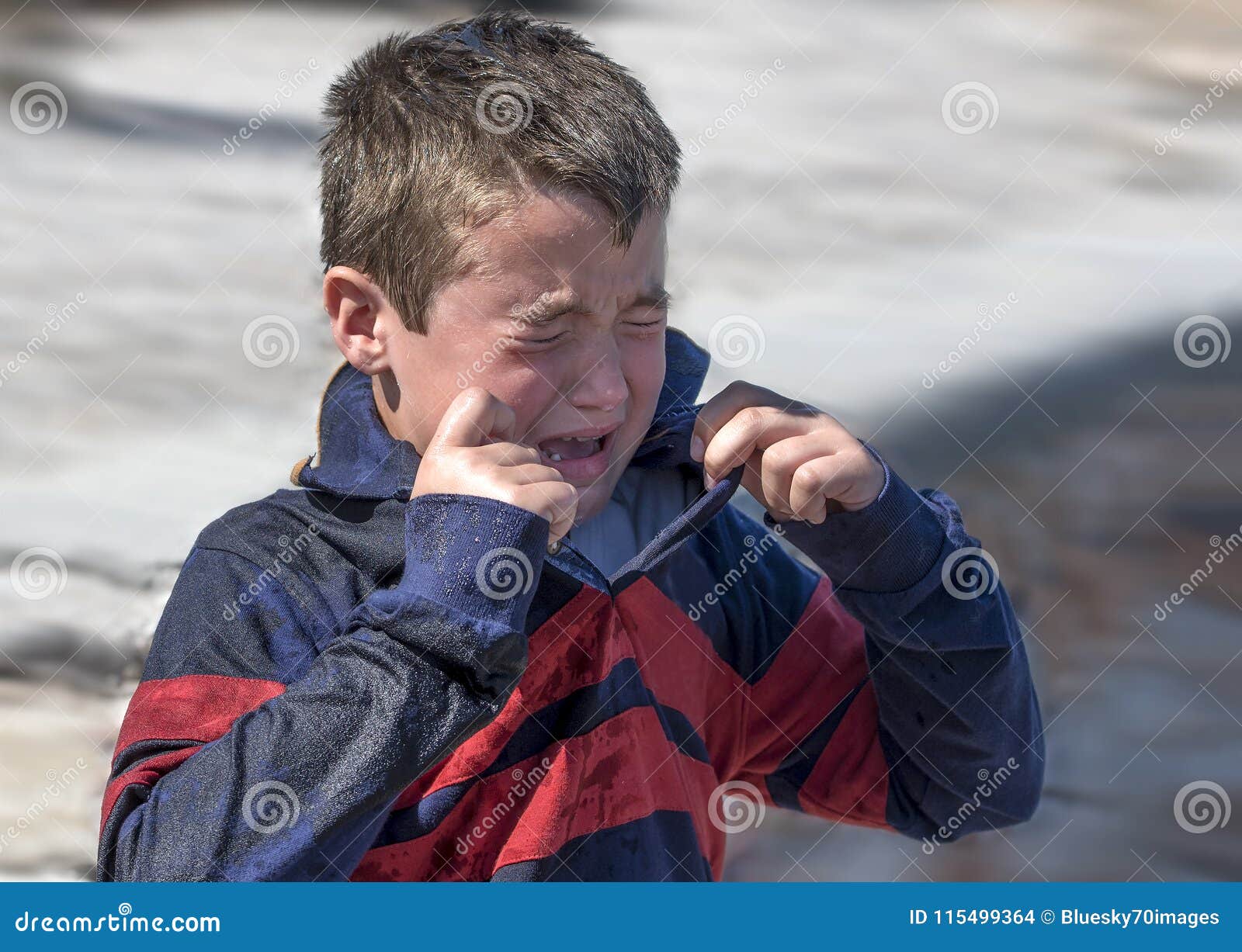 Wave Splashed All Over a 6 Year Old Boy Stock Photo - Image of fear ...