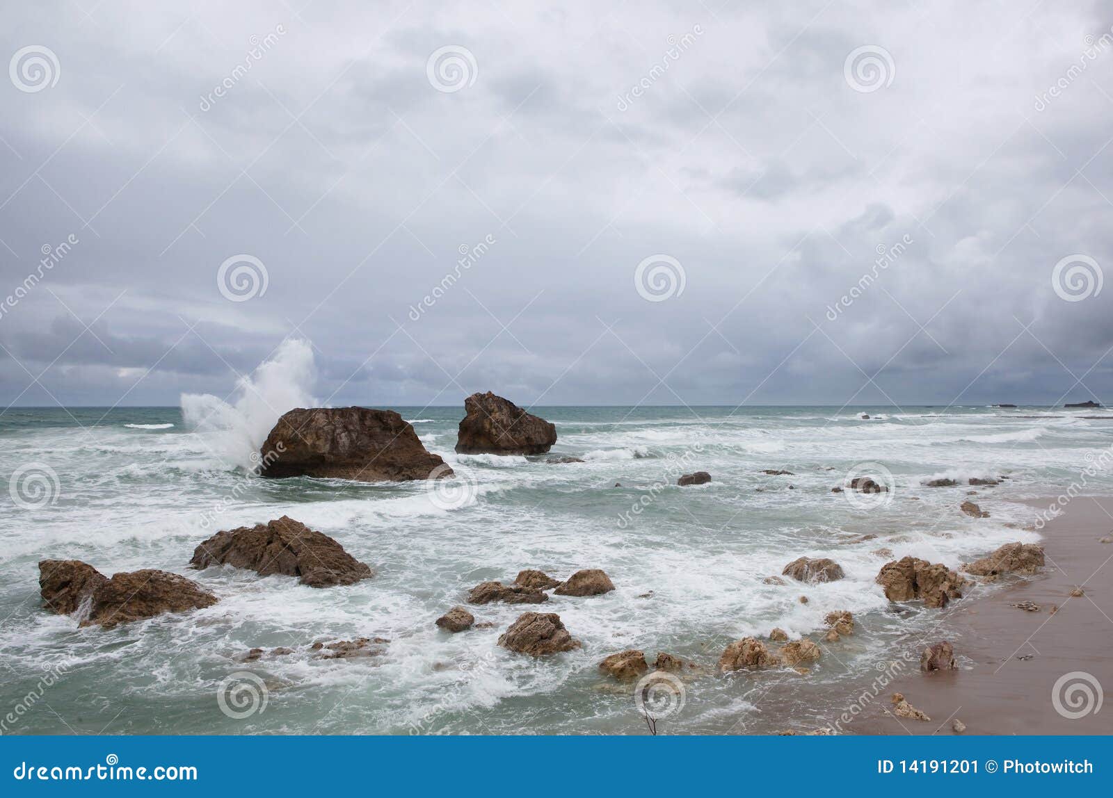 Wave splashes stock image. Image of landscape, rock, france - 14191201