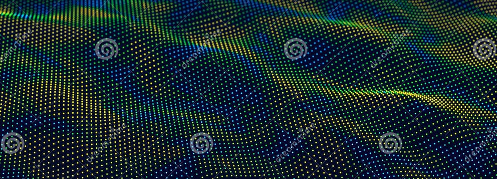 Wave of Streaming Particles on a Light Blue Background. Abstract ...