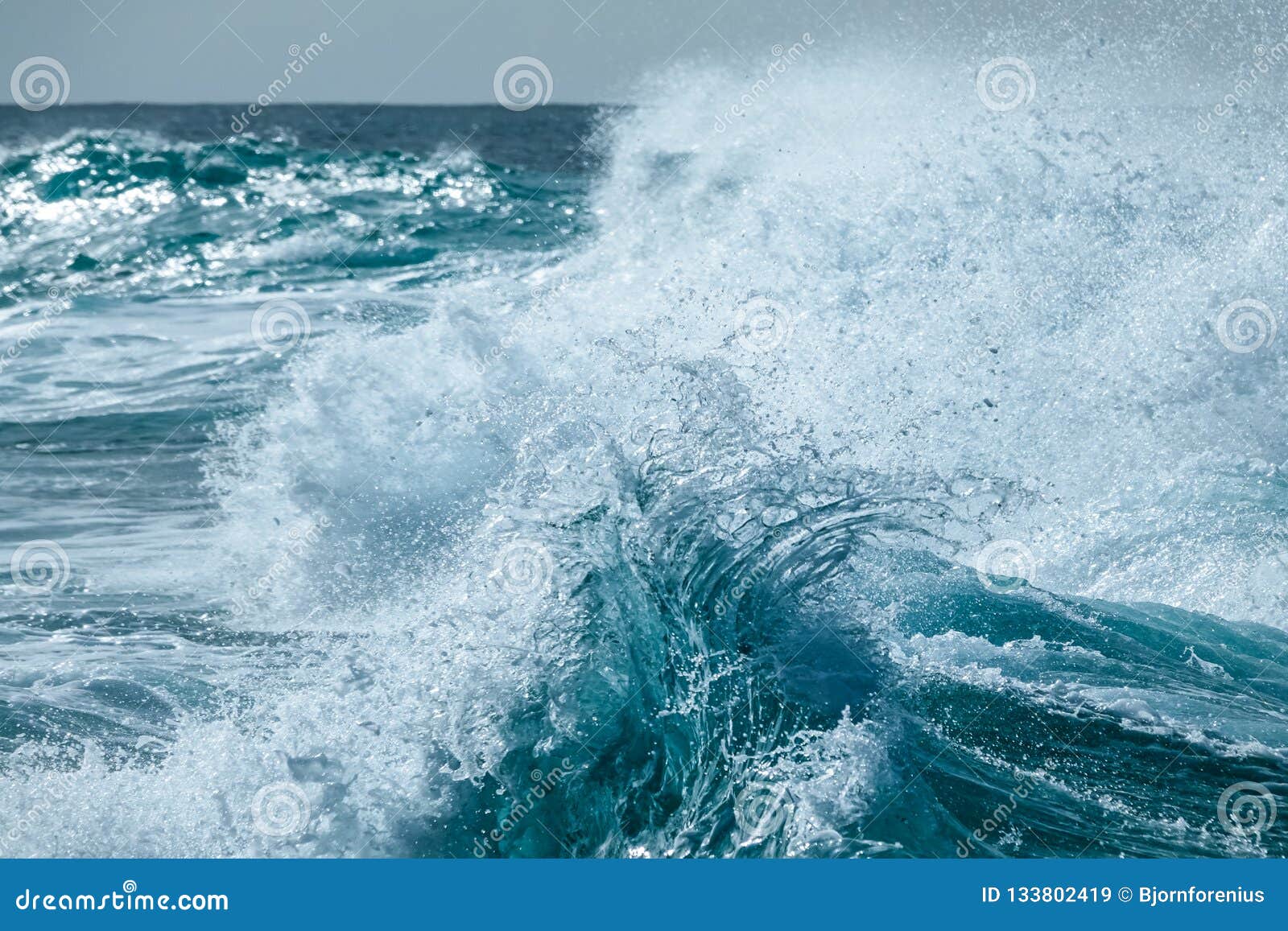 Wave Strike Against Shallow Water and Creates Beautiful Art. Stock ...