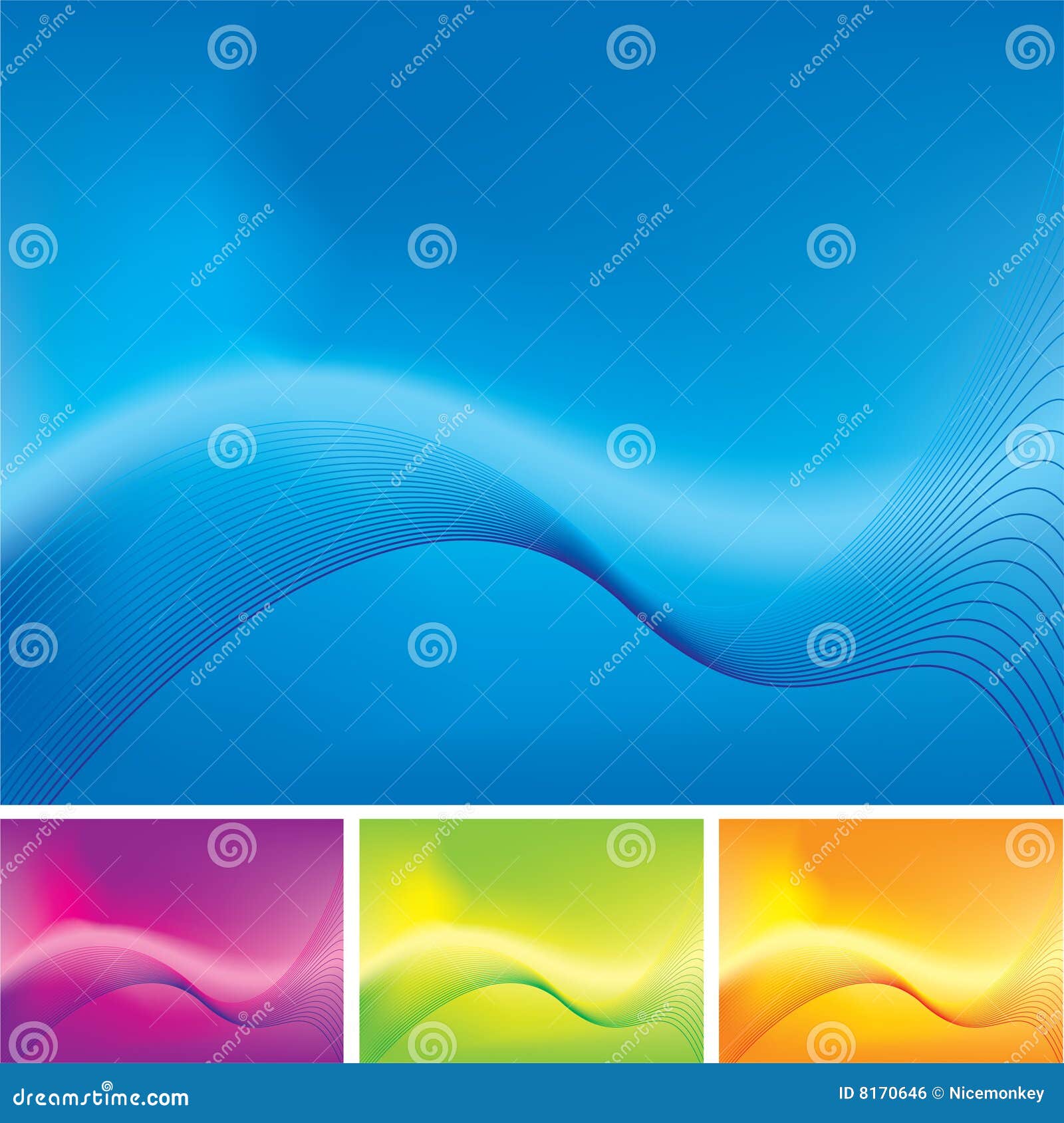 Wave stroke variation stock vector. Illustration of modern - 8170646