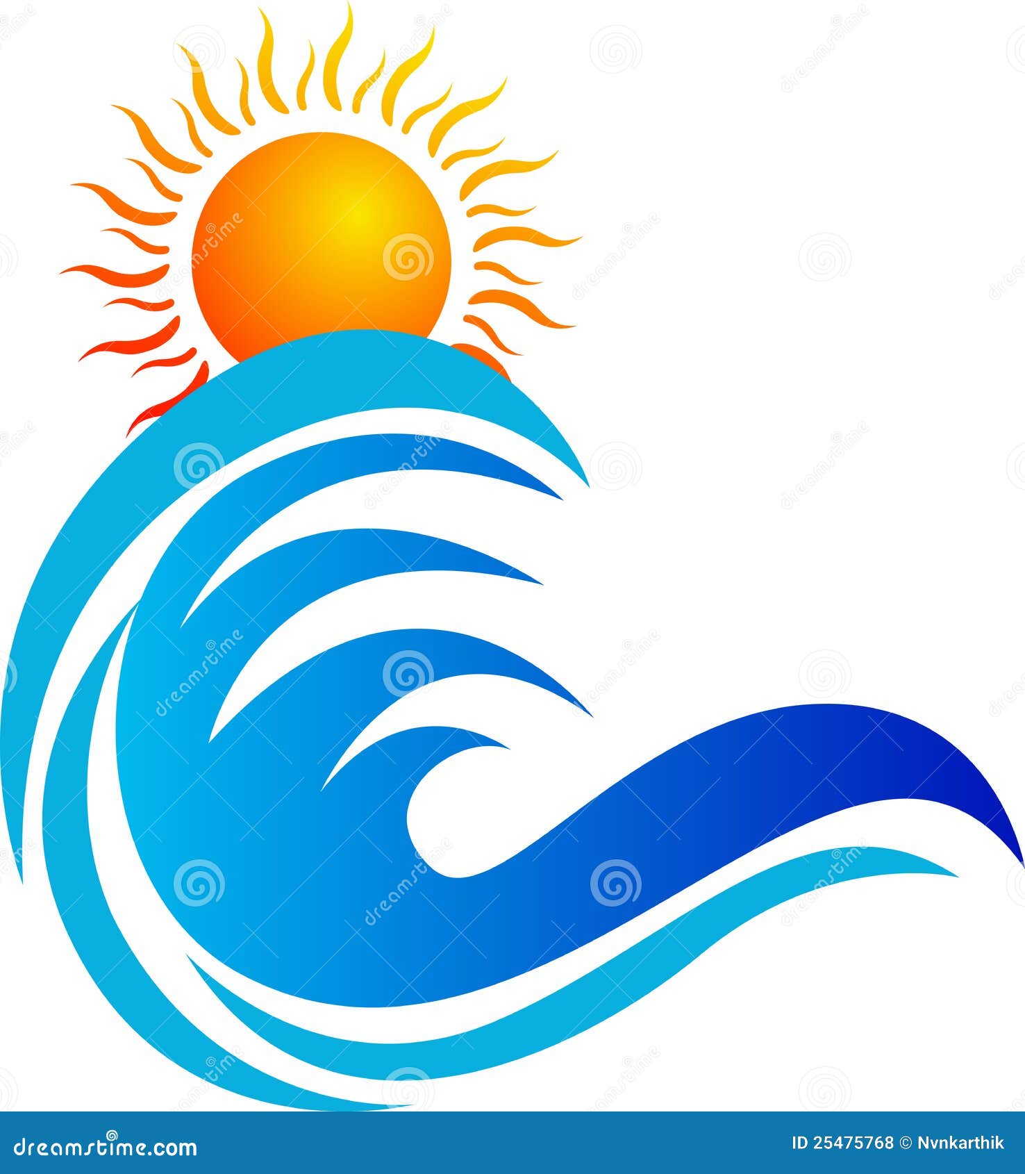 Wave and sun logo stock vector. Illustration of design - 25475768