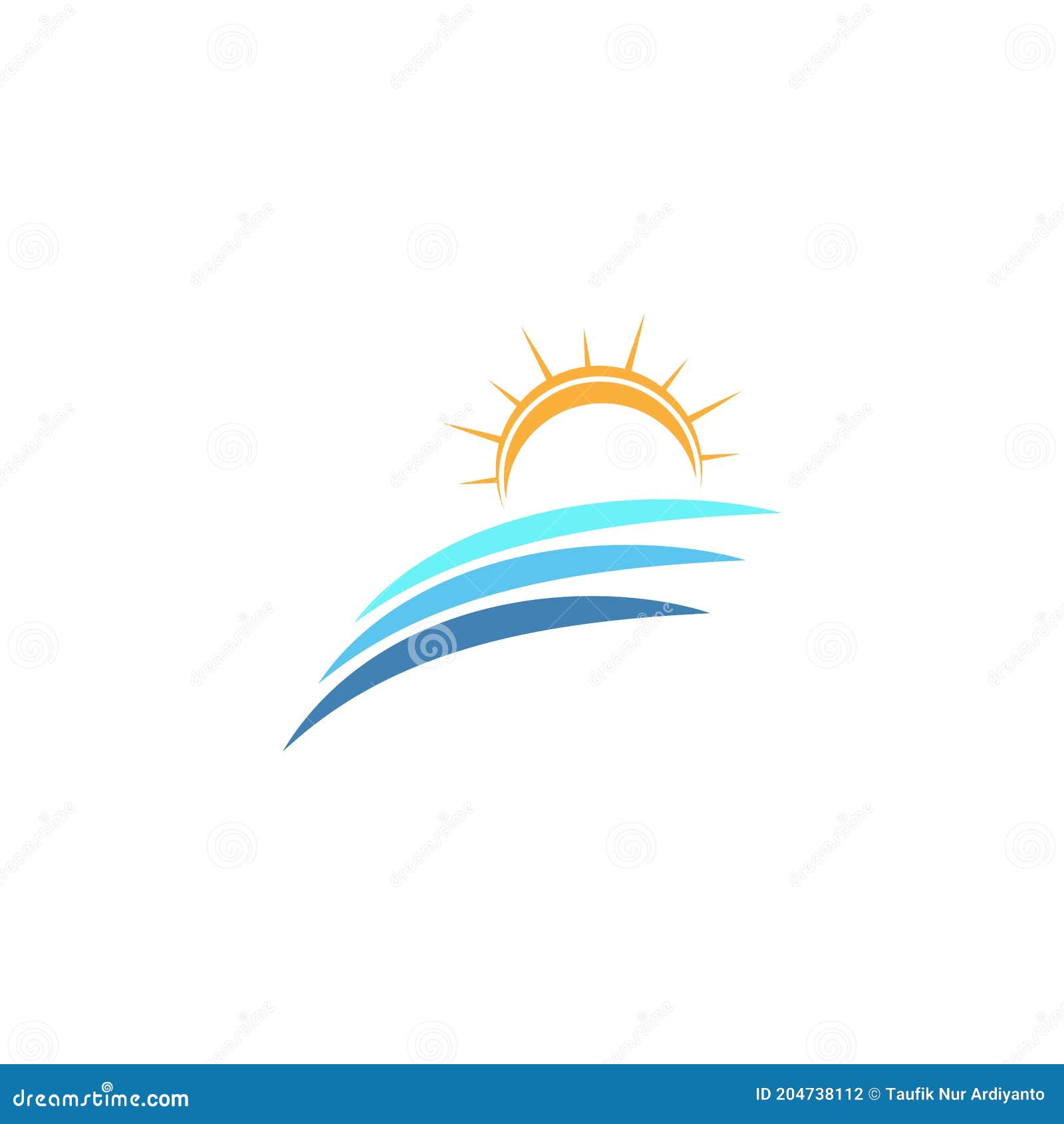 Wave and Sun Logo Icon Design Stock Vector - Illustration of sunshine ...