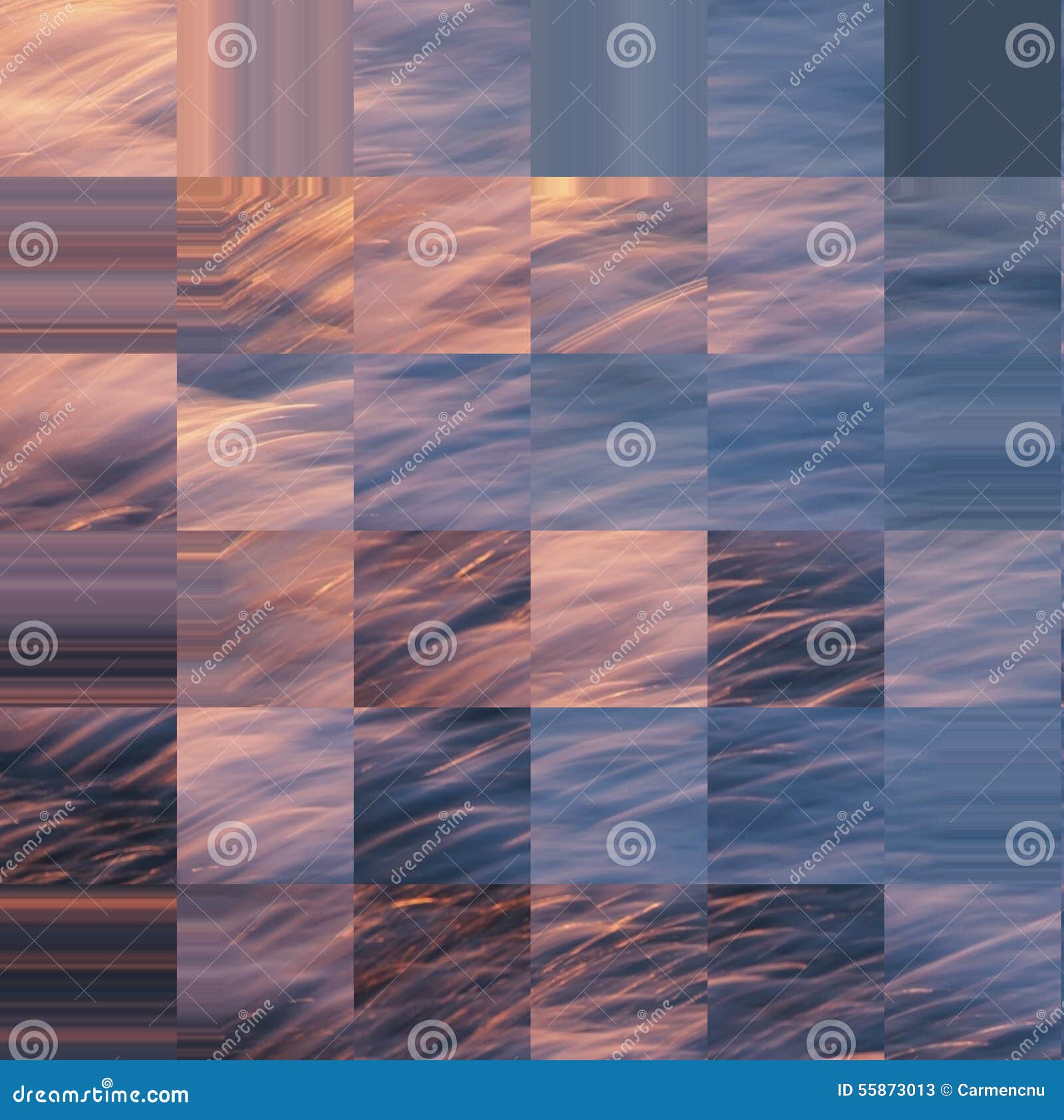 Wave and Sunset Distortioned on Squares Stock Image - Image of sunset ...