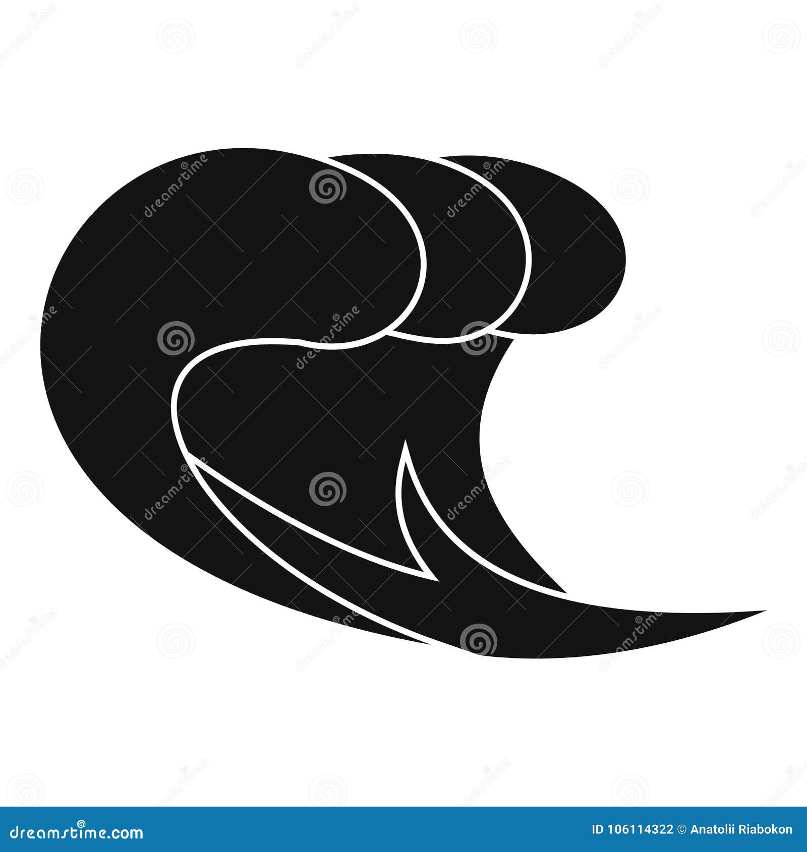 Wave Surf Icon, Simple Black Style Stock Vector - Illustration of ...