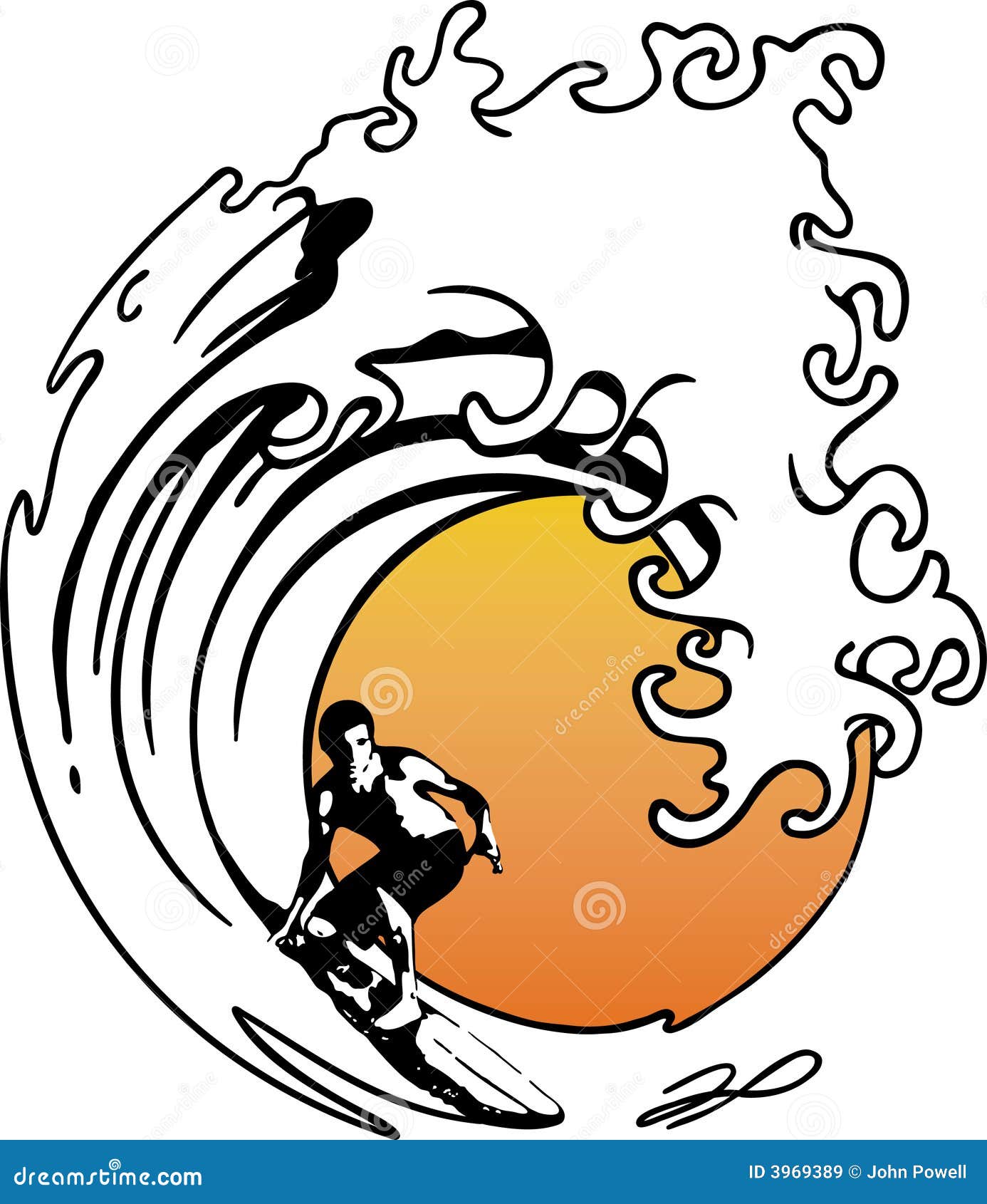 Wave surfer stock vector. Illustration of water, extreme - 3969389