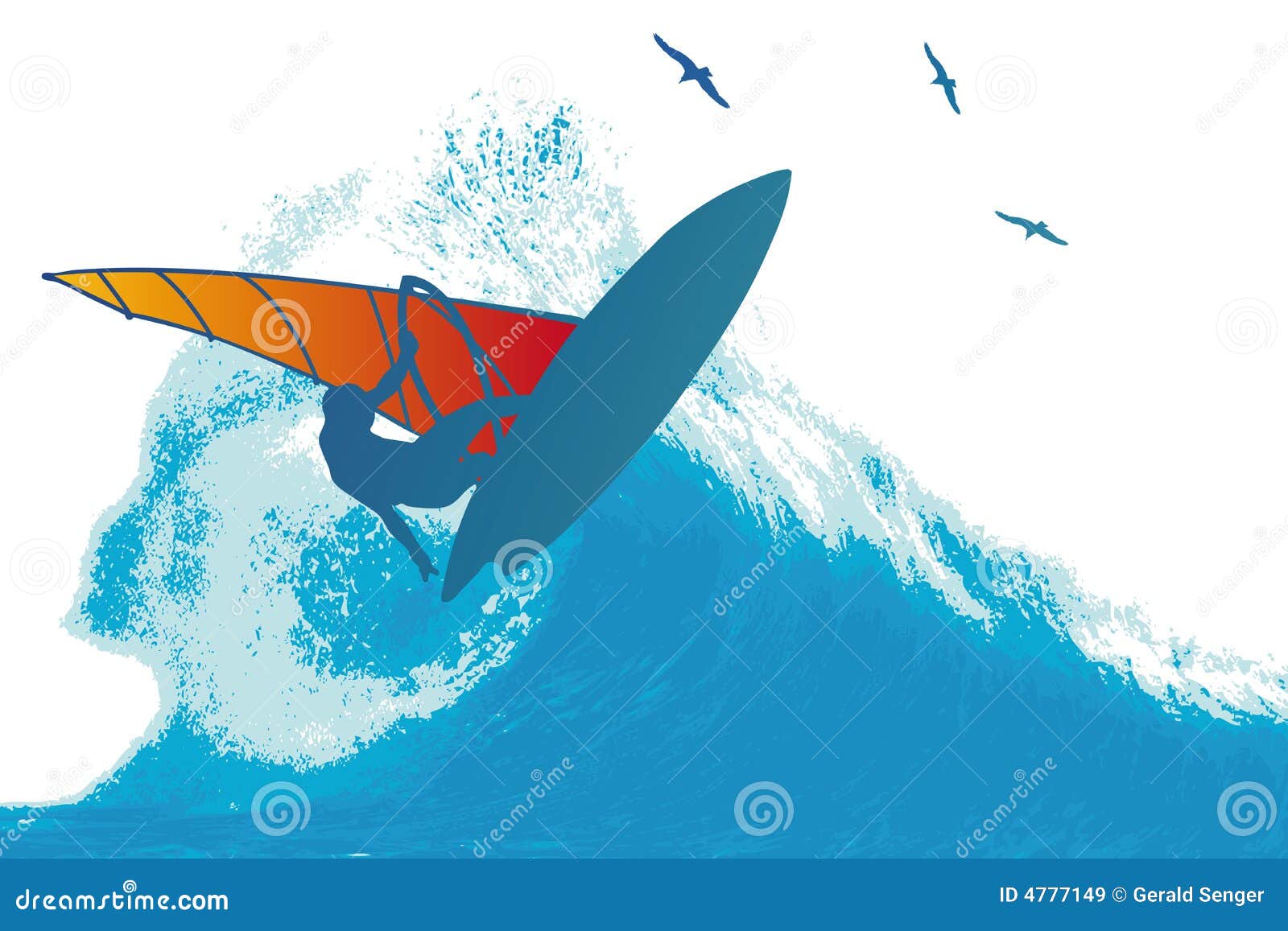 Wave Surfer stock vector. Illustration of back, summer - 4777149