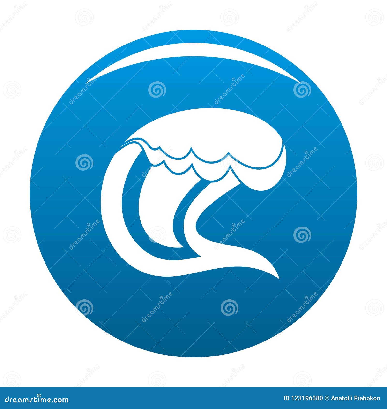 Wave surfing icon blue stock illustration. Illustration of deep - 123196380