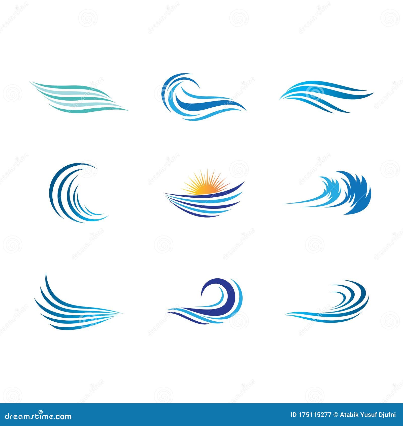 Wave symbol vector icon stock vector. Illustration of water - 175115277