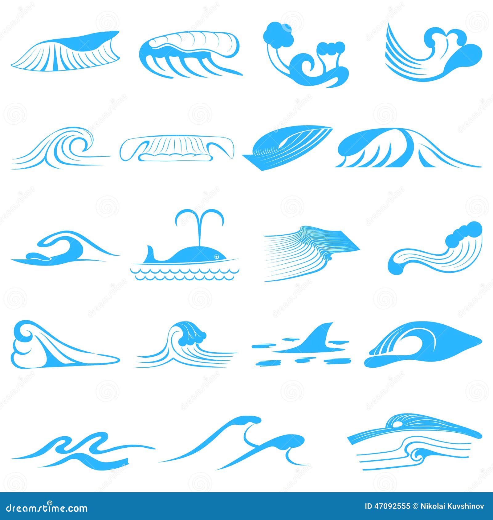 Set Of Wave Symbols For Design Cartoon Vector | CartoonDealer.com #29143747