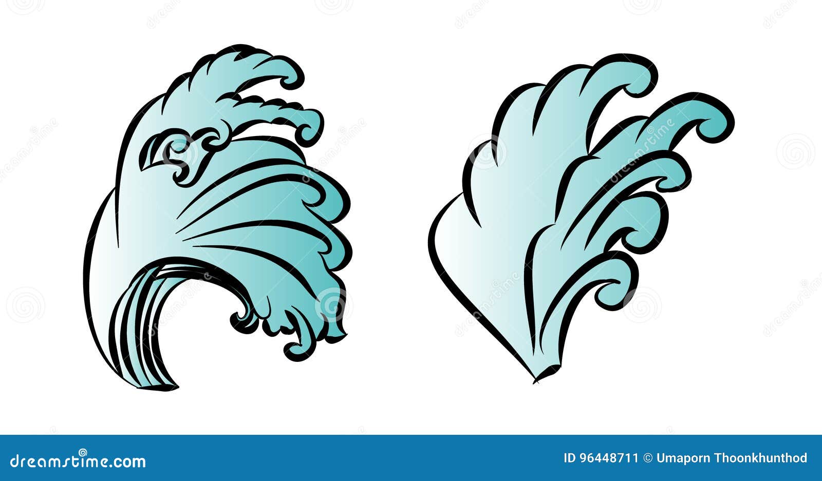 Wave Tattoo Design Isolate Vector Stock Vector - Illustration of ...