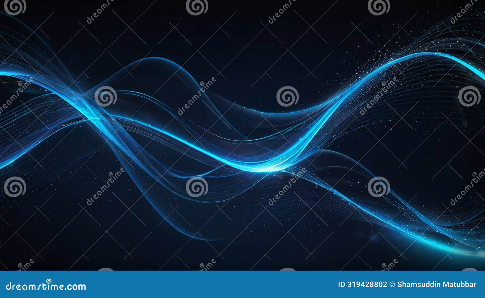 Wave Technology Background with Blue Light Digital Effects Stock ...