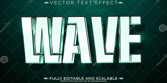 Wave Text Effect, Editable Game and Movie Text Style Stock Vector ...