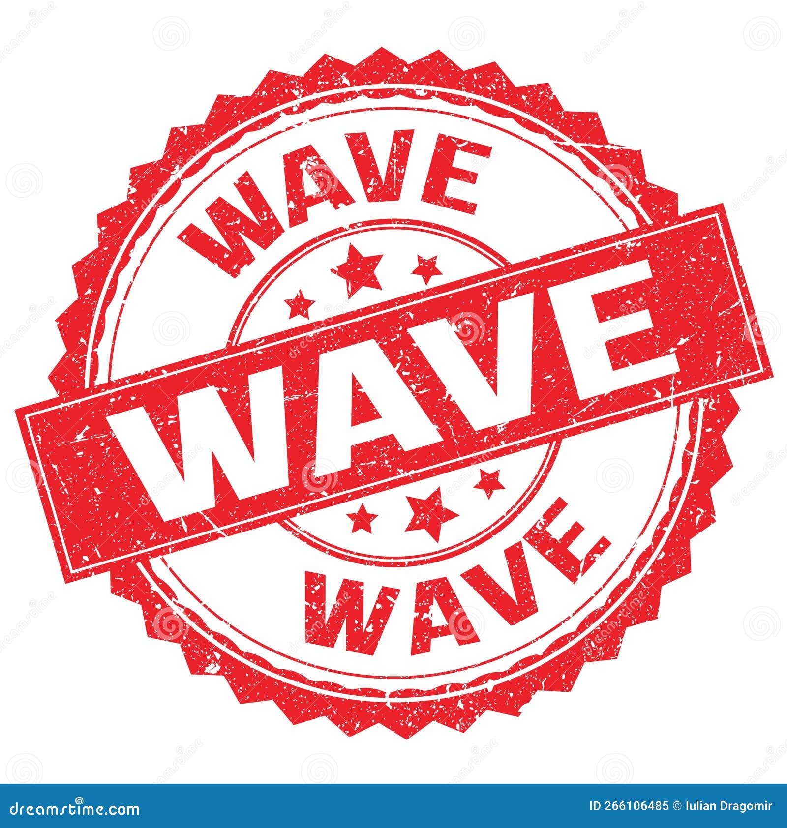 WAVE Text on Red Round Stamp Sign Stock Illustration - Illustration of ...