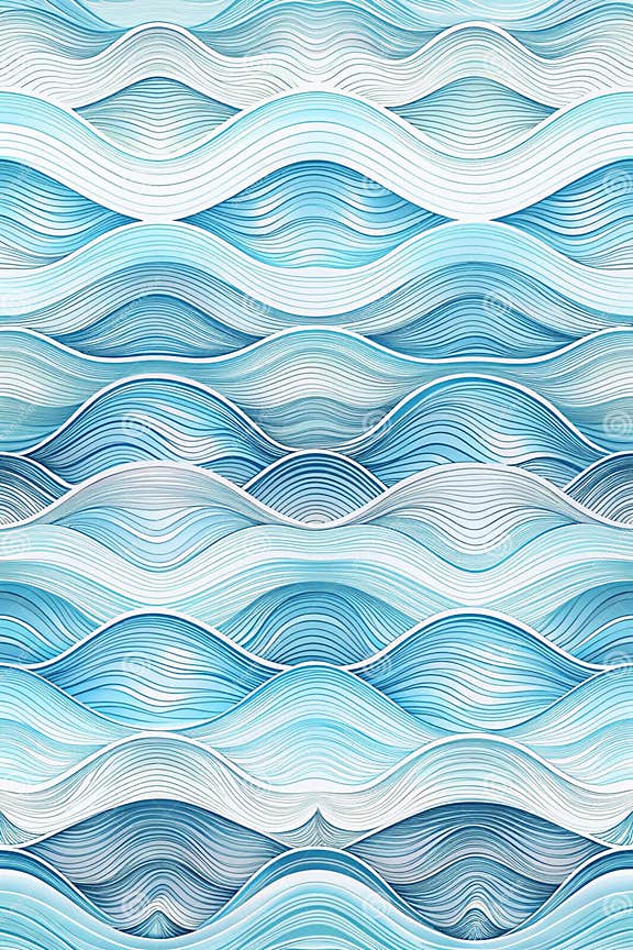 Wave Texture Design on White Background, Abstract Vector Stock ...