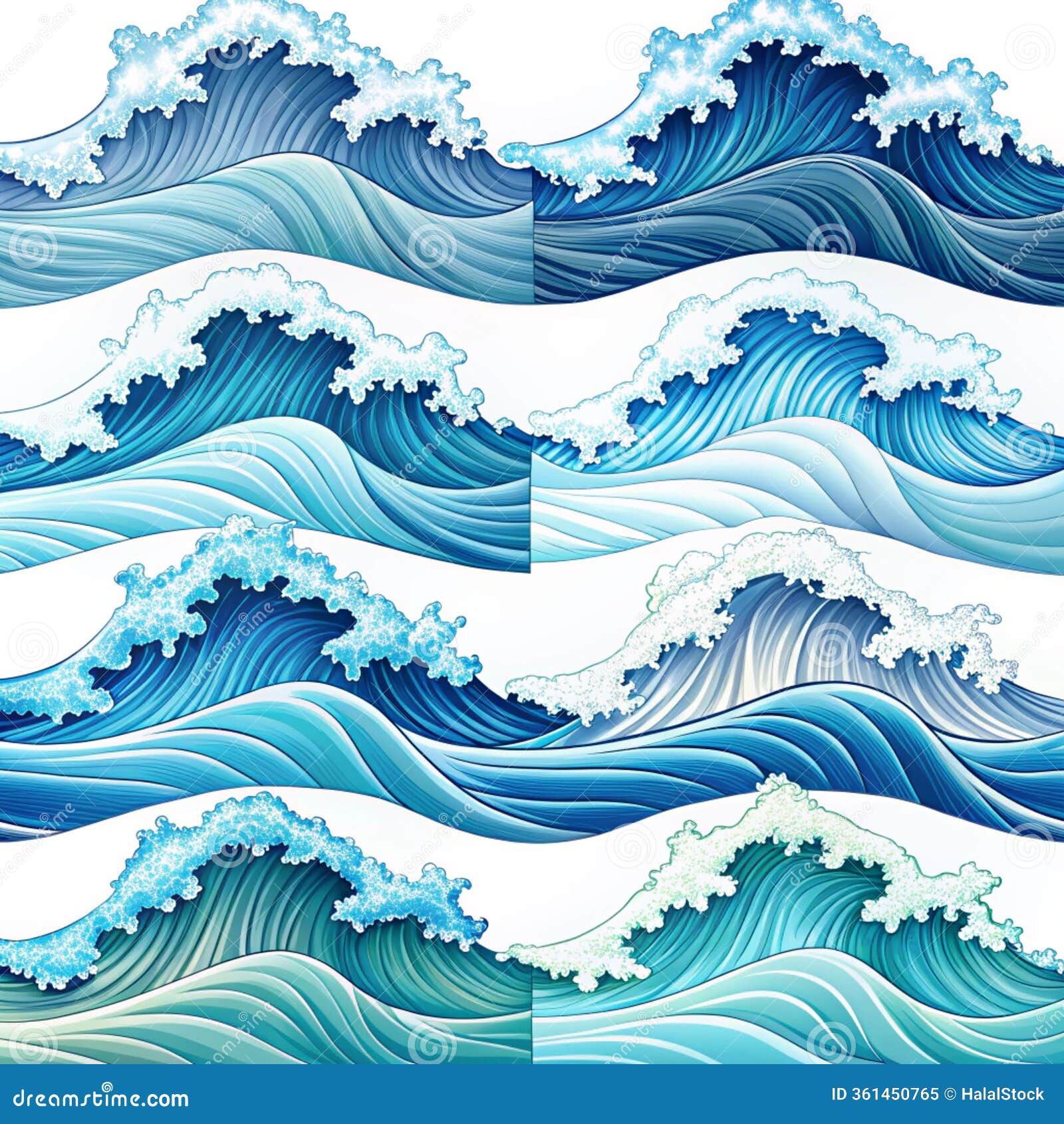 Wave Texture Design on White Background, Abstract Vector Stock ...