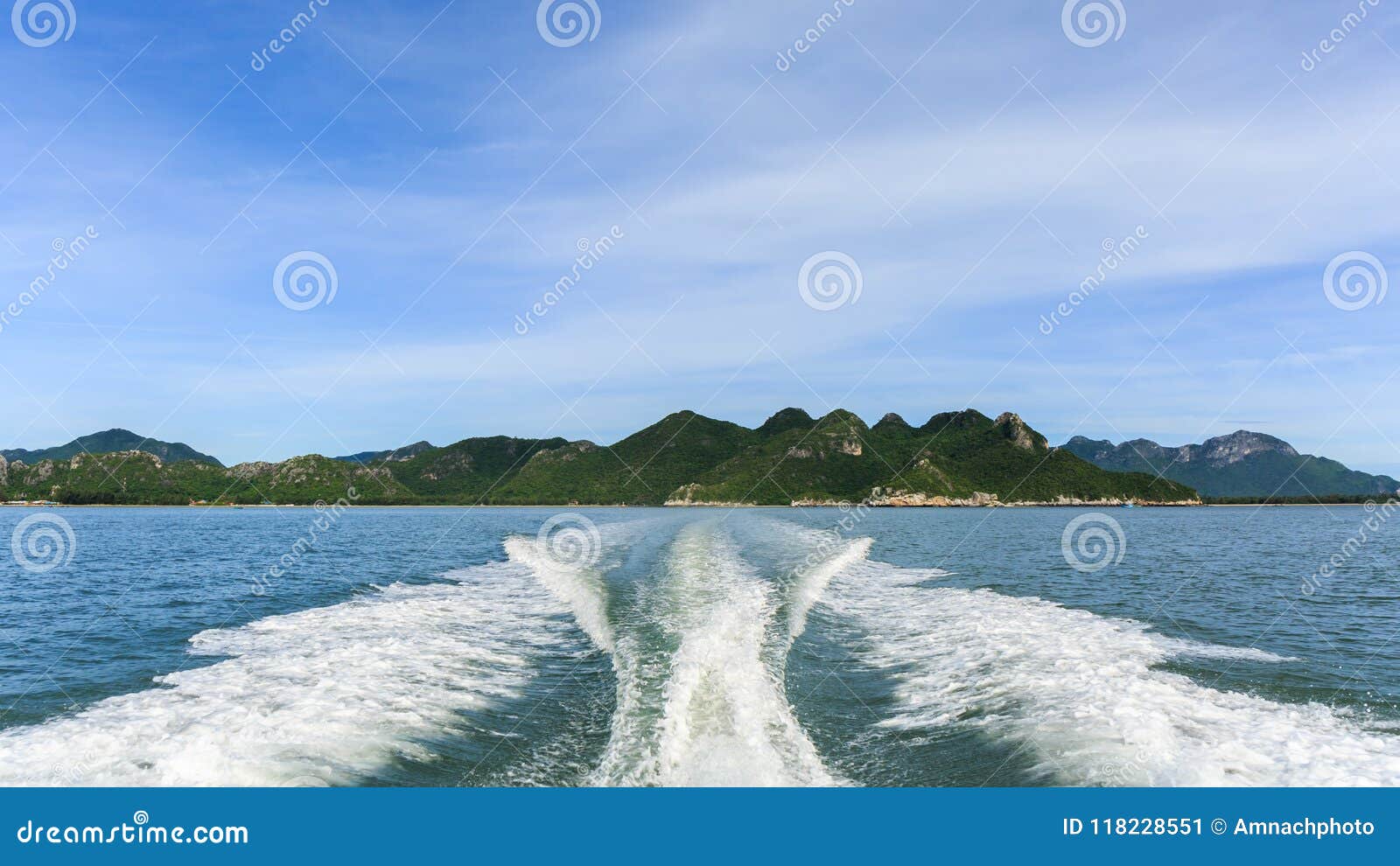 Wave of Trace Tail of Speed Boat on Water Surface. Stock Image - Image ...