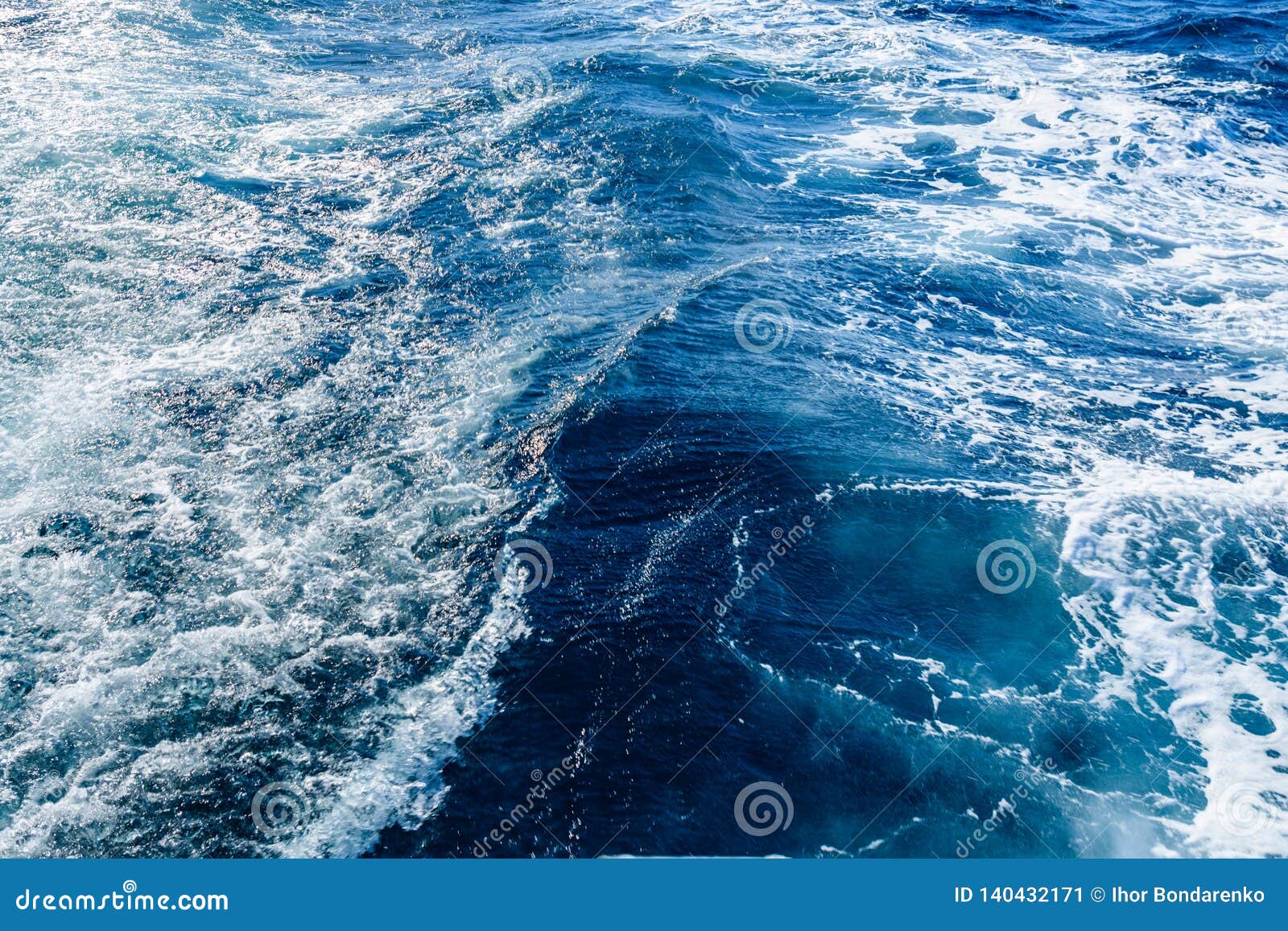 Wave Trace with White Foam on a Water Surface Behind of Fast Moving ...
