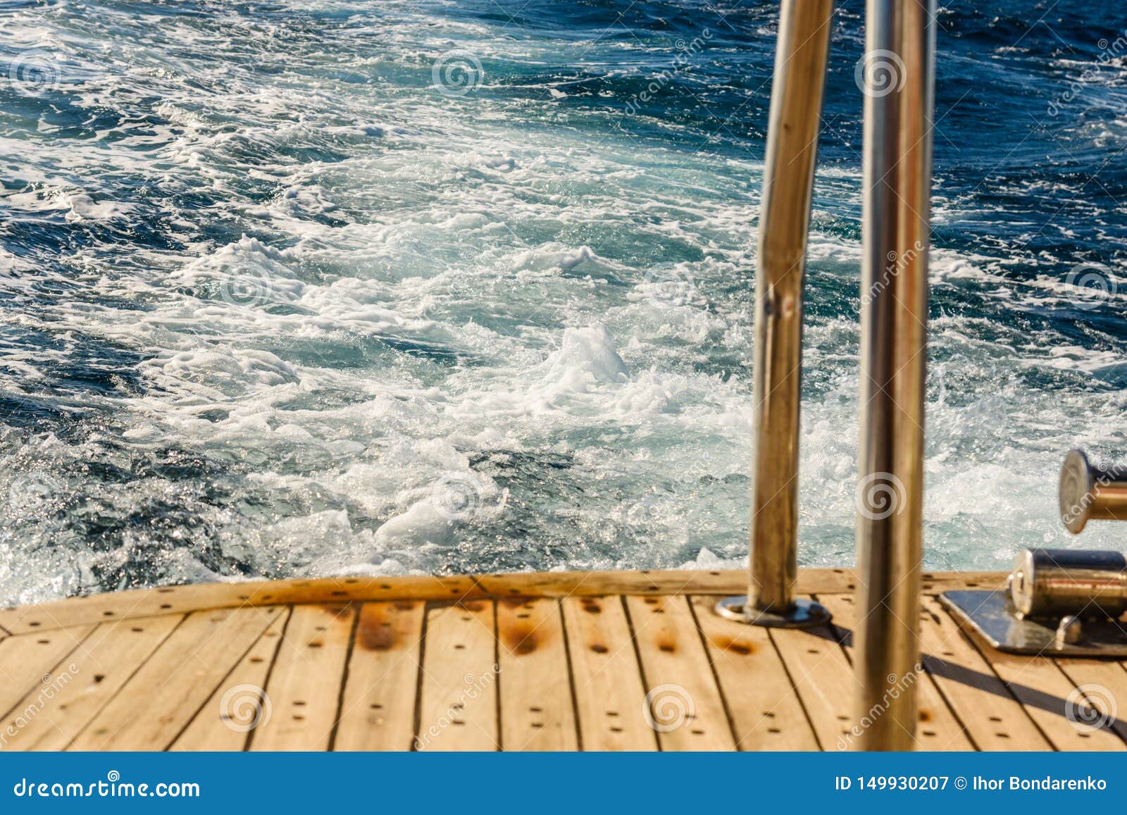 Wave Trace with White Foam on a Water Surface Behind of Fast Moving ...