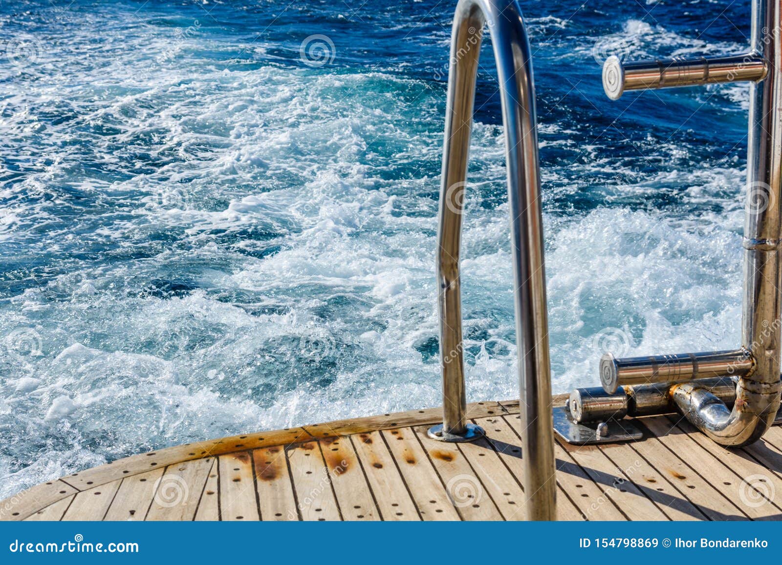 Wave Trace with White Foam on a Water Surface Behind of Fast Moving ...