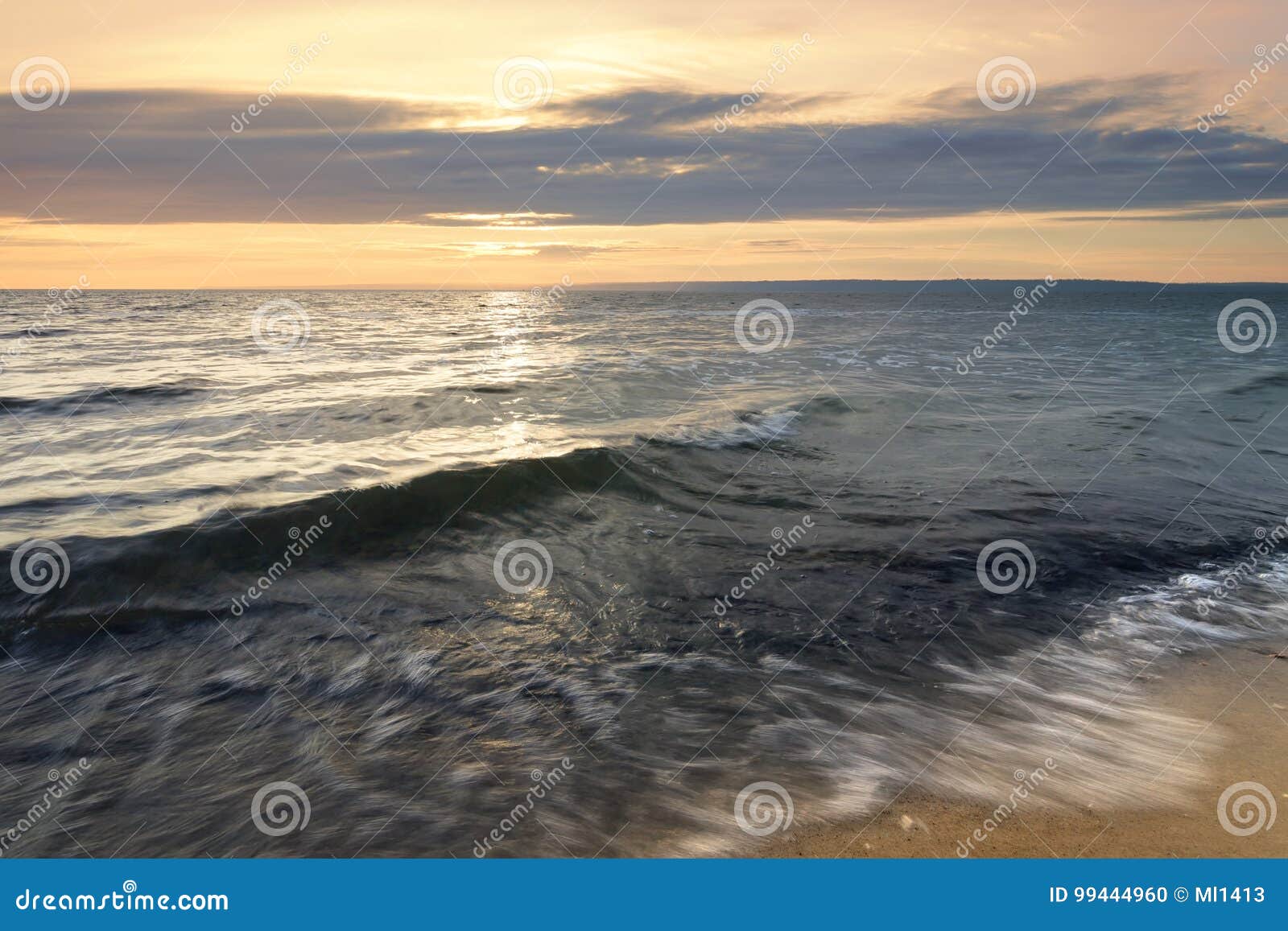 Wave in the Troubled Sea of Dawn Stock Photo - Image of orange ...