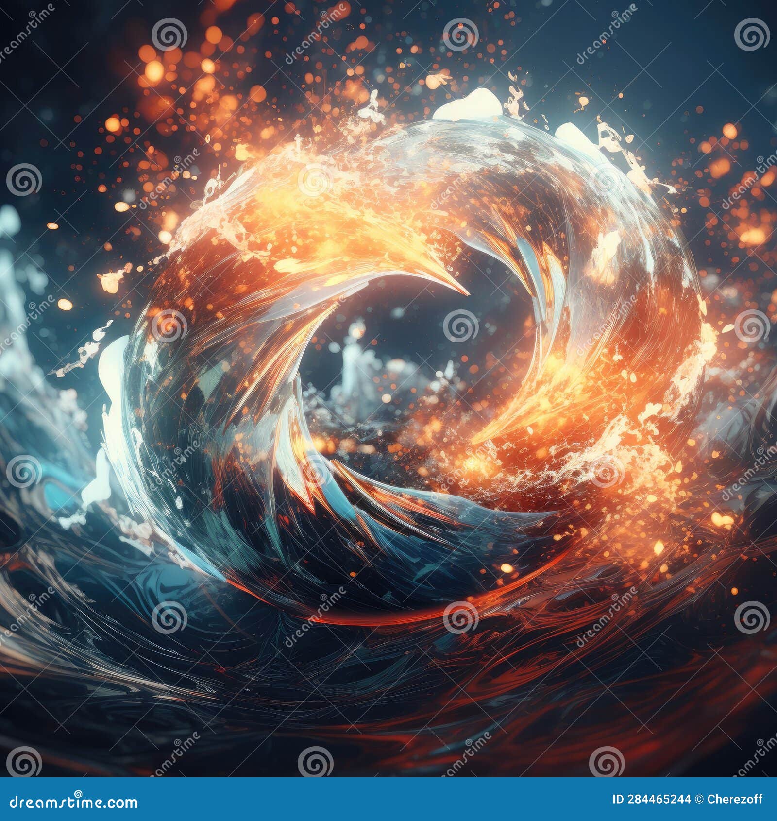 A Wave Twisted in a Circle. Water and Light Stock Illustration ...