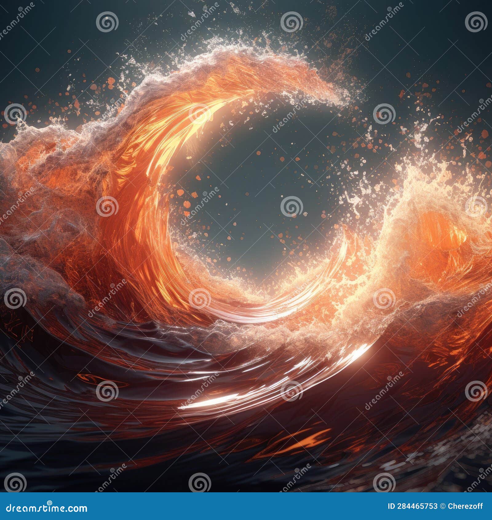 A Wave Twisted in a Circle. Water and Light Stock Illustration ...