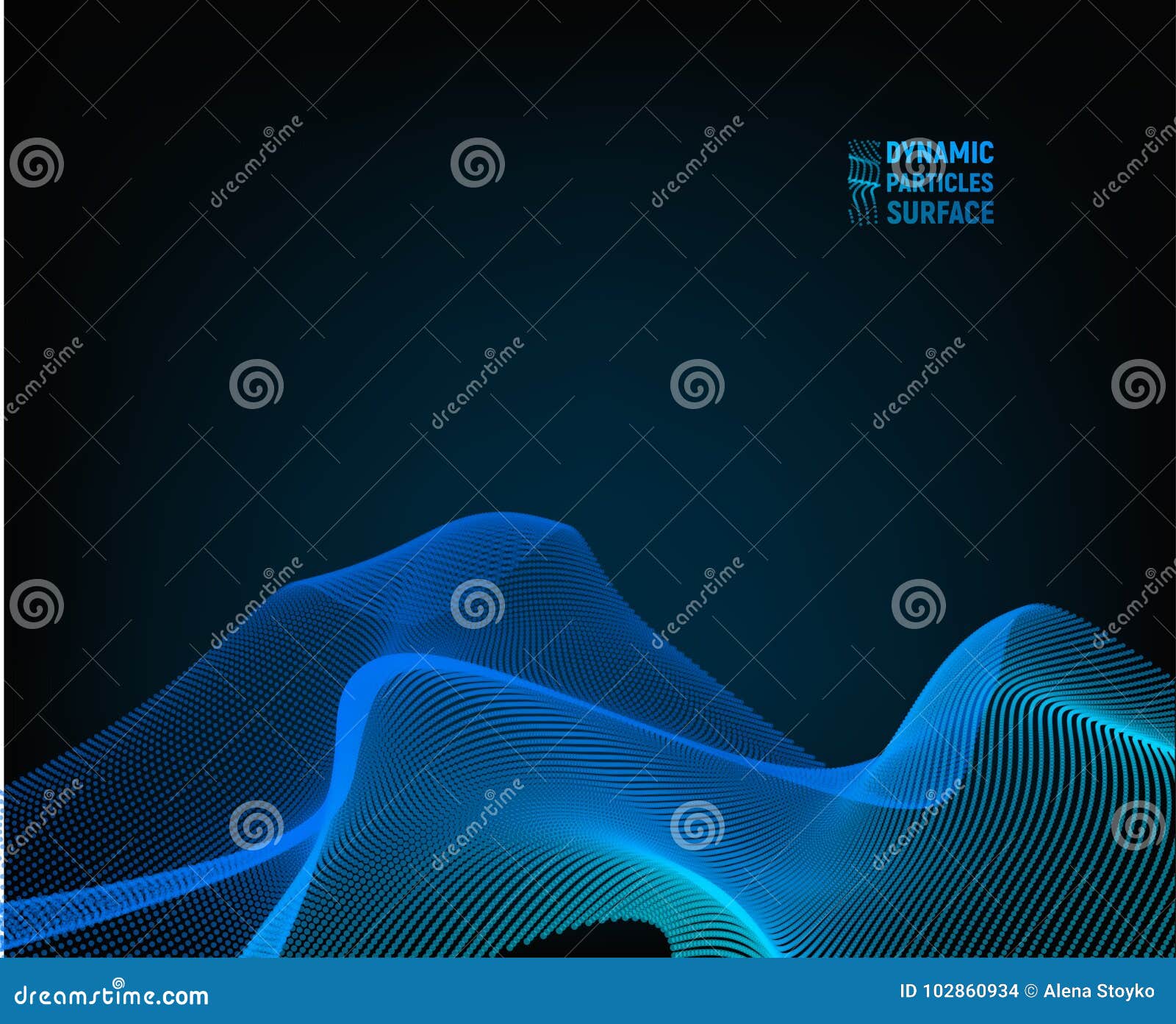 Wave Vector Background. Ripple Grid. Abstract Illustration. 3D ...