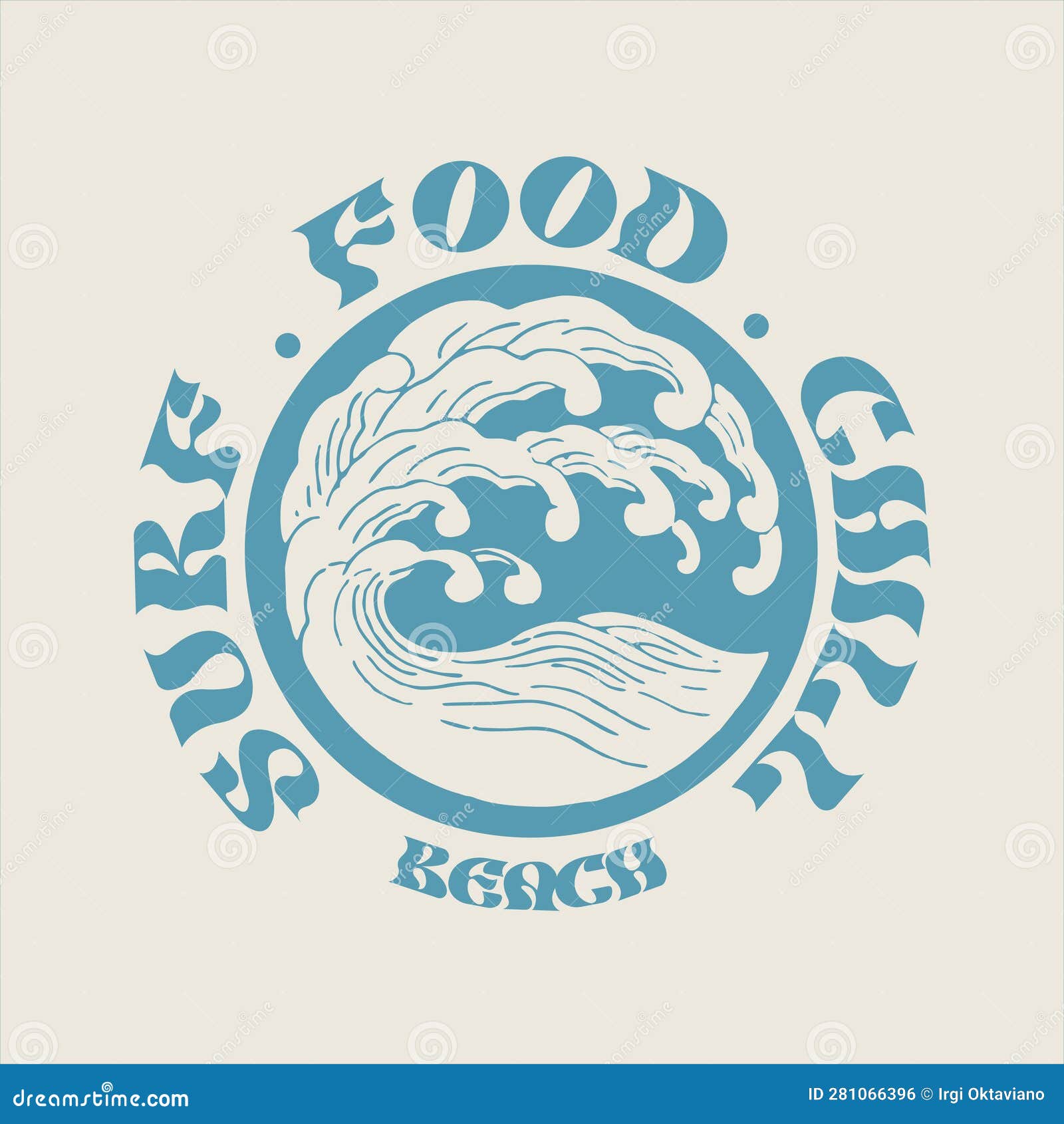 Wave Vector with Circular Text, for T-shirt Prints, Posters and Other ...