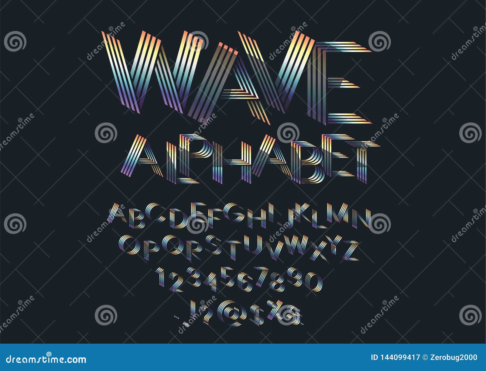 Wave font stock vector. Illustration of symbol, design - 144099417