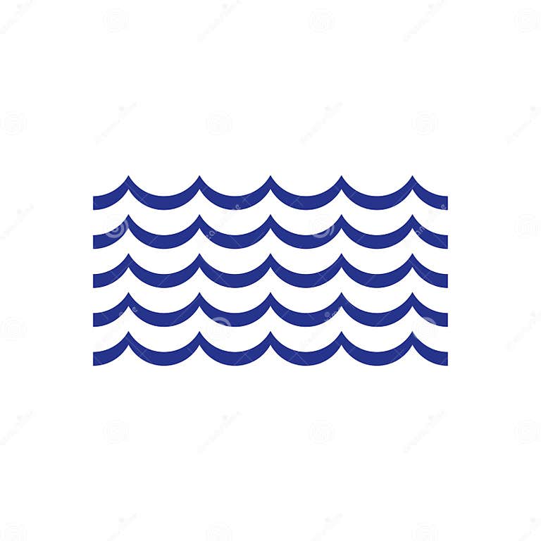 Wave Vector Icon on White Background. Flat Design Stock Vector ...