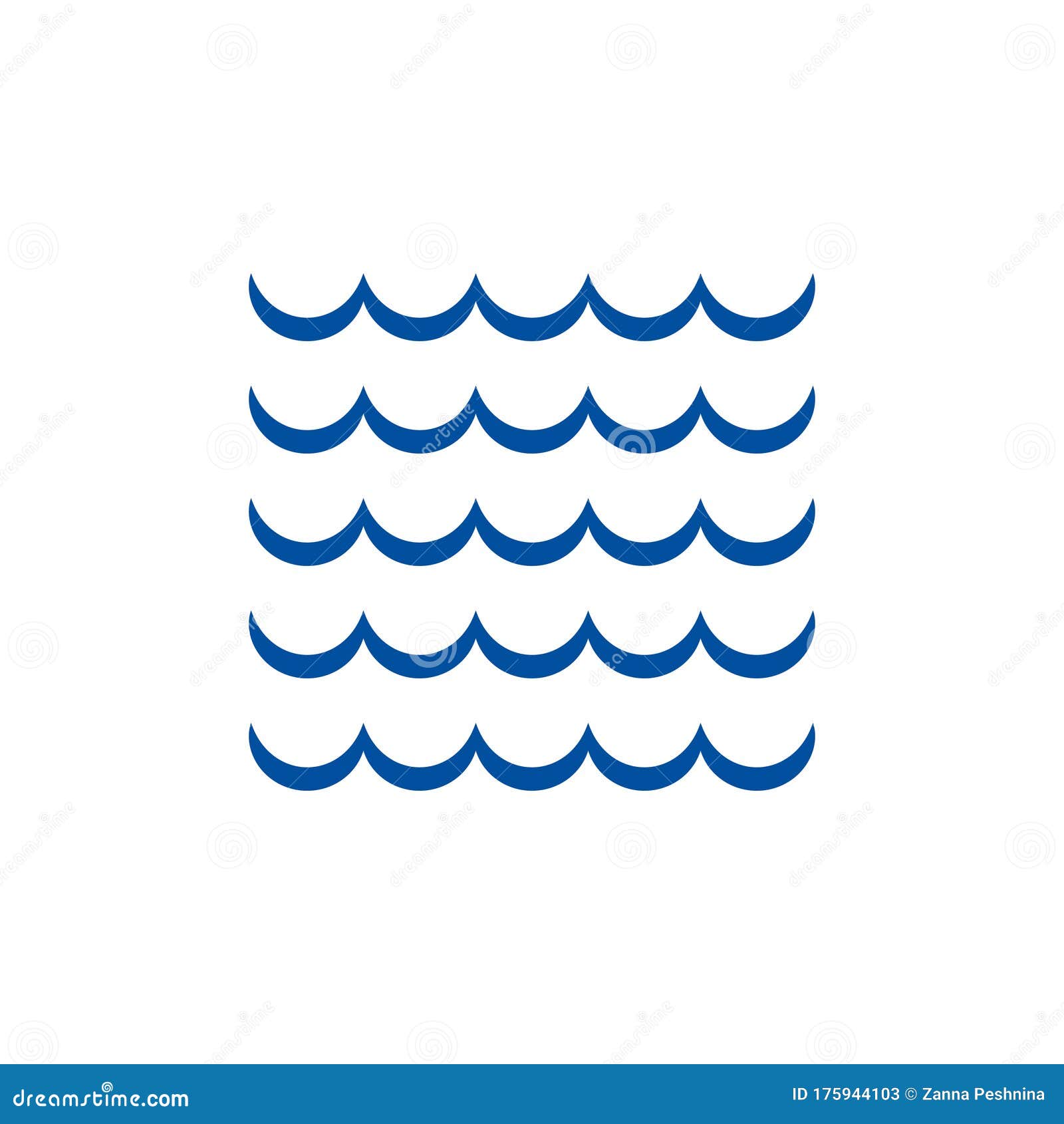 Wave Vector Icon on White Background. Flat Design Stock Vector ...