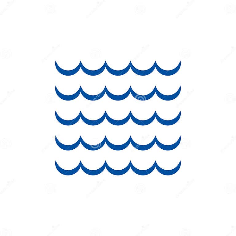 Wave Vector Icon on White Background. Flat Design Stock Vector ...