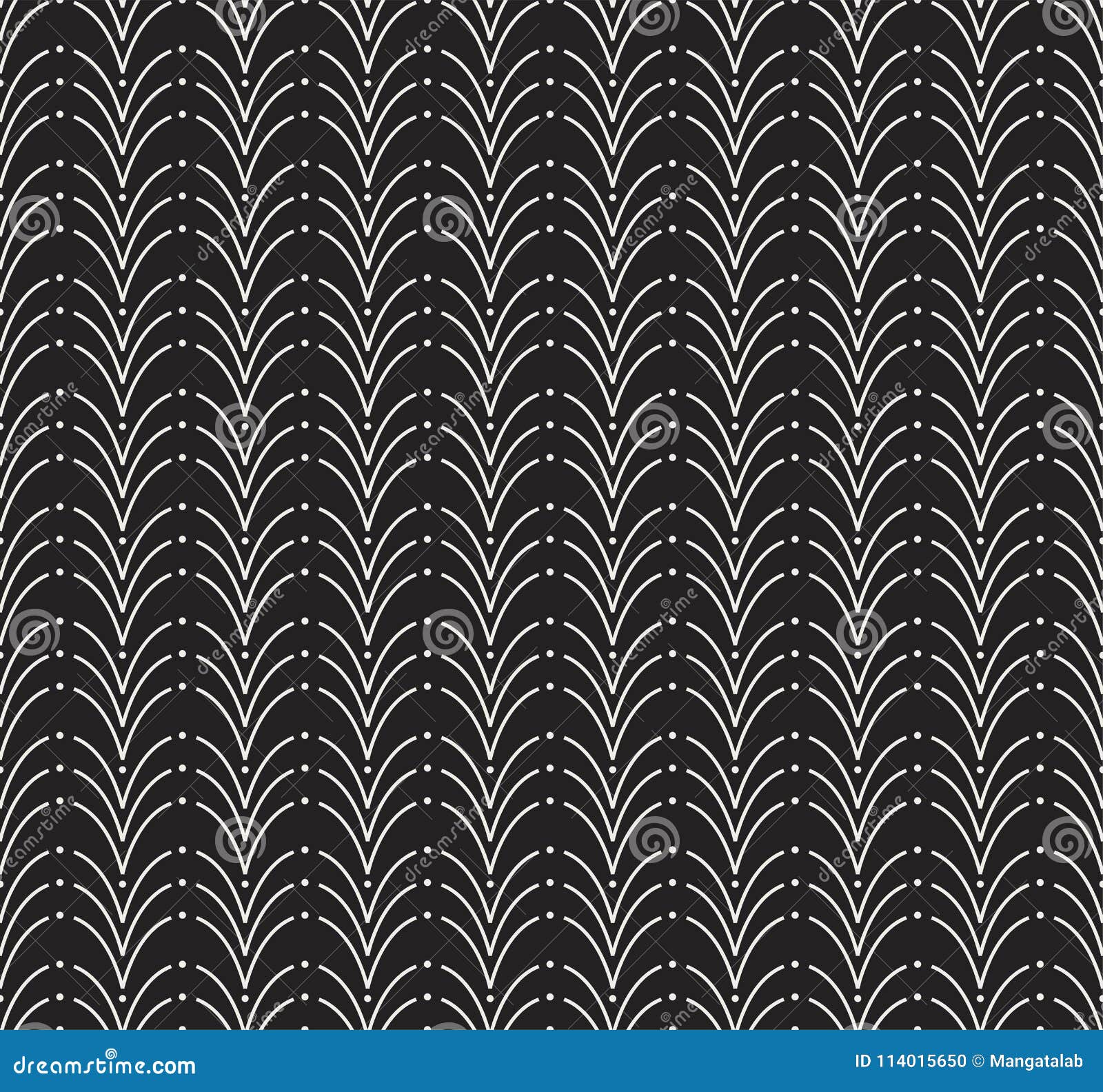 Wave Vector Seamless Geometric Pattern. Modern Curve Stripes Texture ...