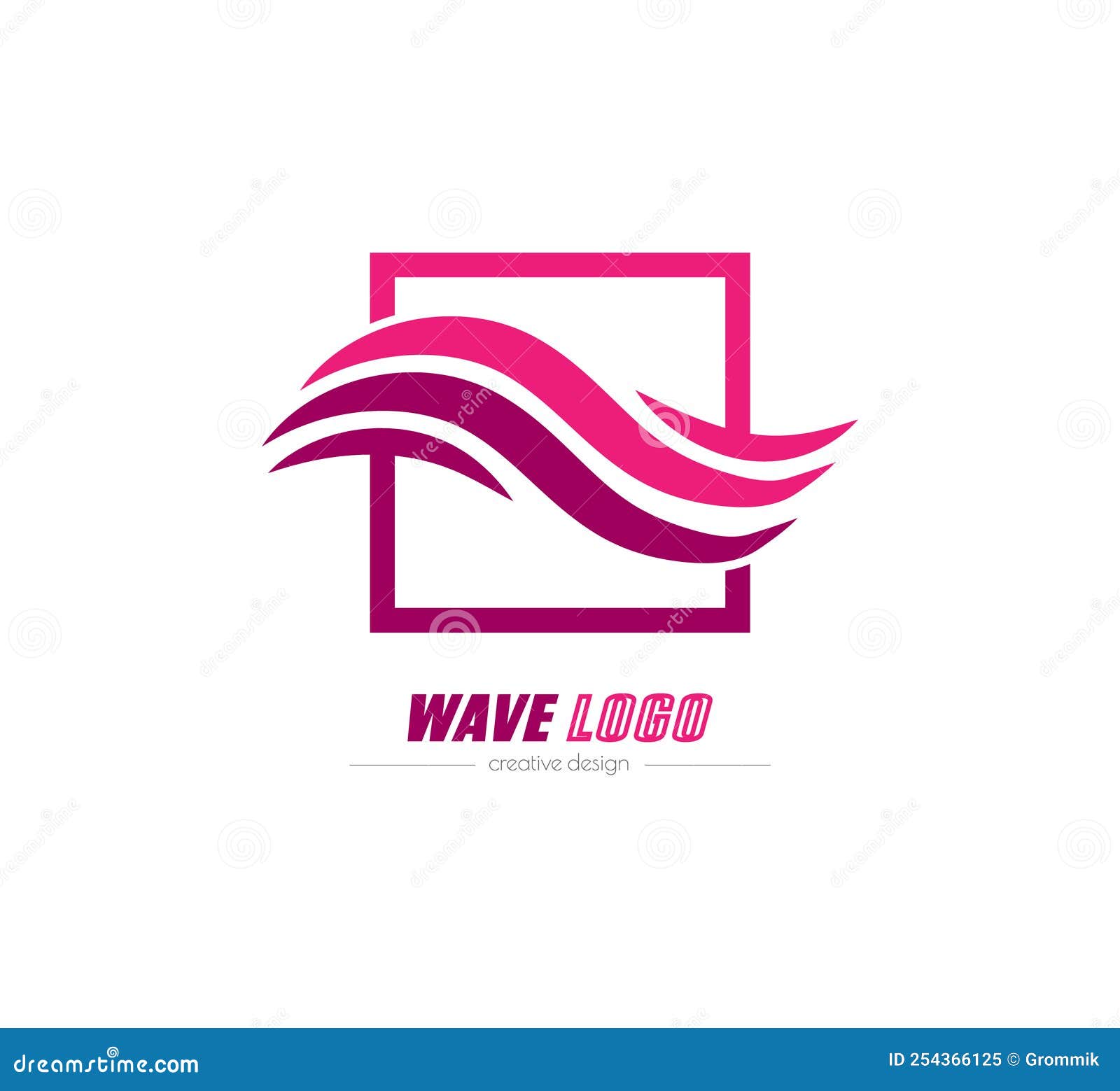 Wave. Vector Template with a Square Wave for a Logo, Sticker, Logo or ...