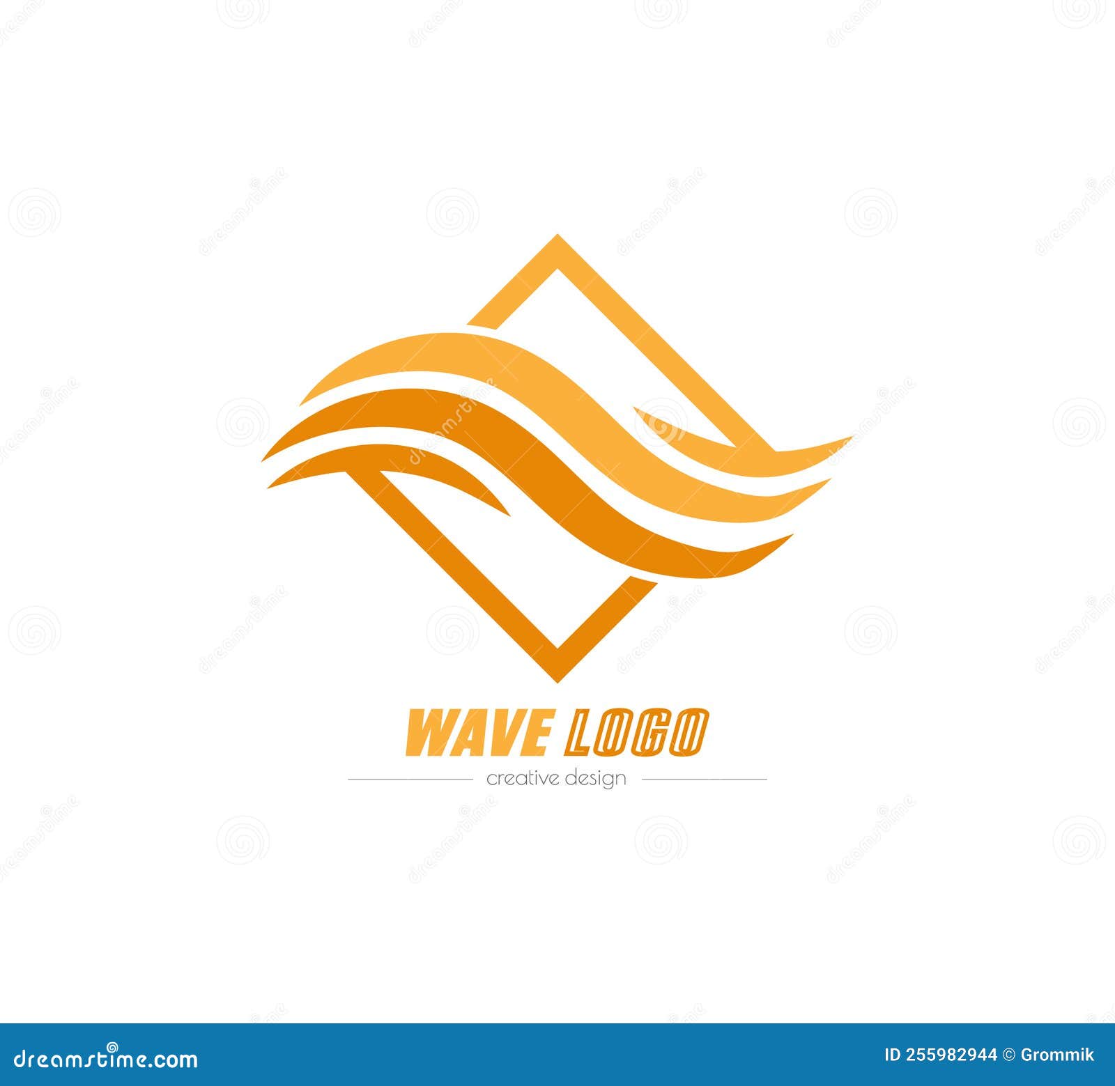 Wave. Vector Template with a Square Wave for a Logo, Sticker, Logo or ...