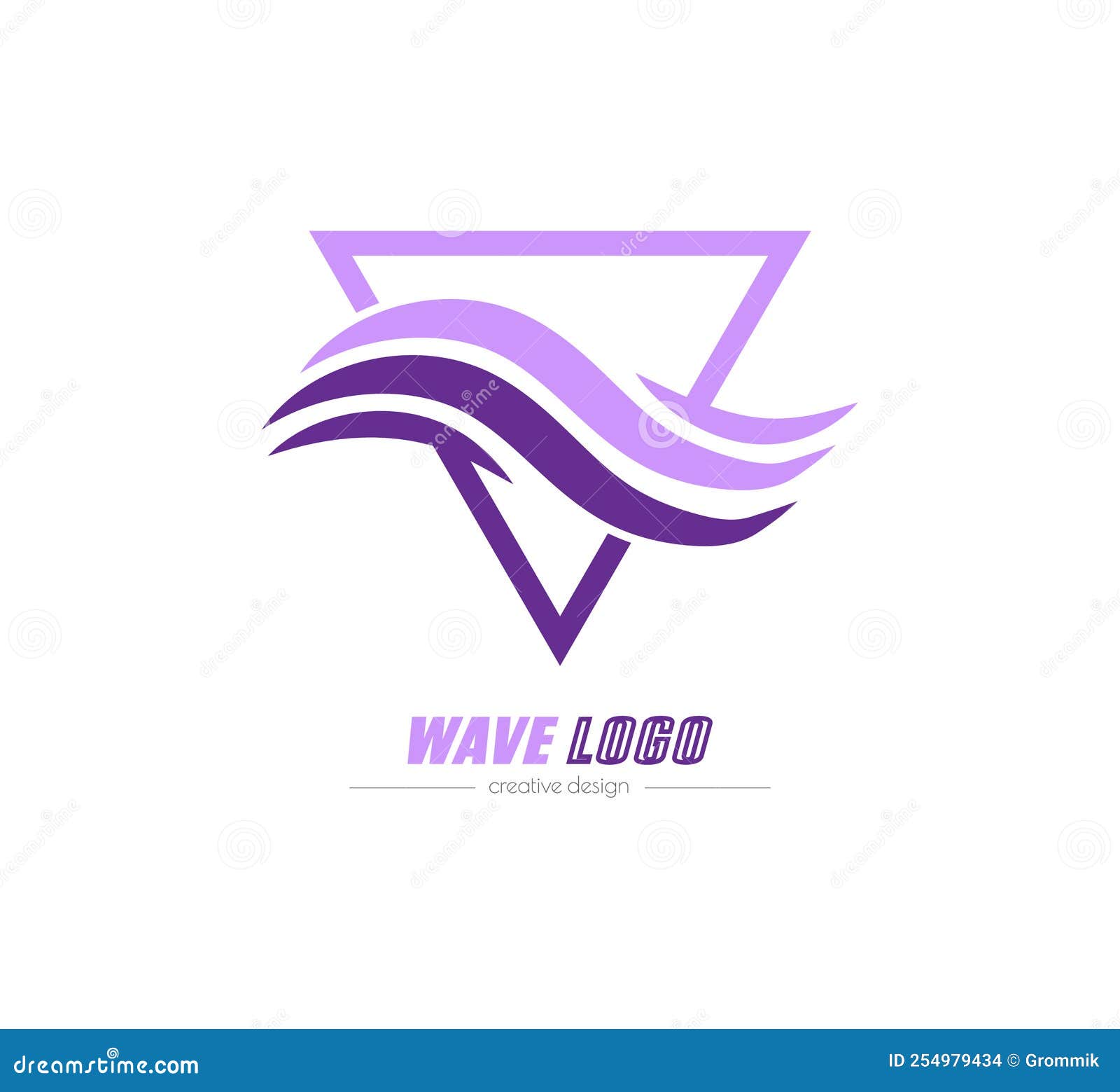Wave. Vector Template with a Wave in a Triangle for a Logo, Sticker ...